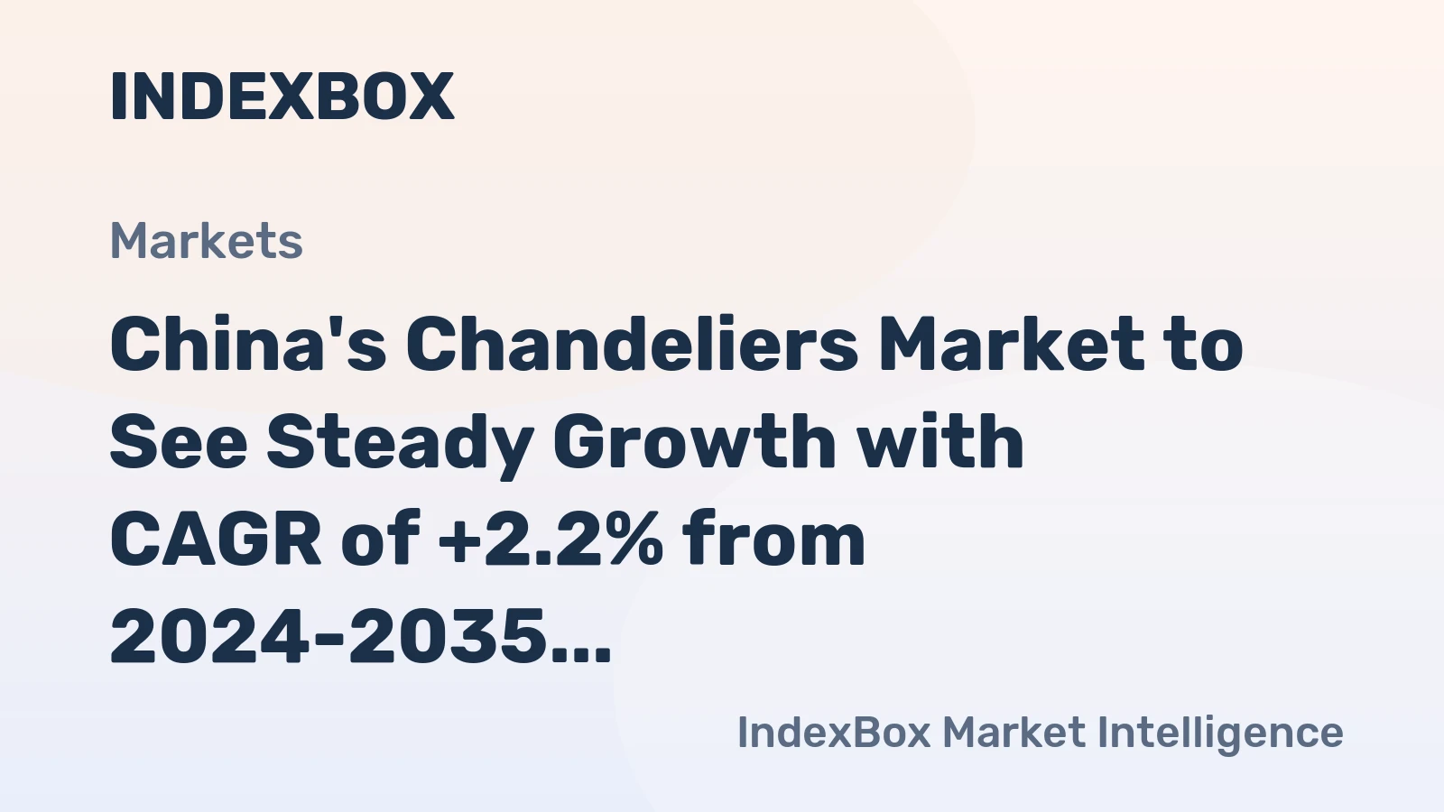 China's Chandeliers Market to See Steady Growth with CAGR of +2.2% from 2024-2035, Reaching $15.7B by 2035