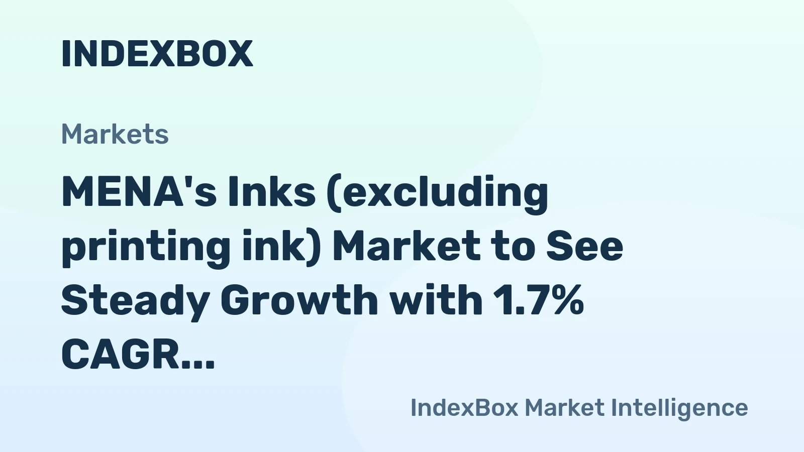 MENA's Inks (excluding printing ink) Market to See Steady Growth with 1.7% CAGR Reaching $384M by 2035