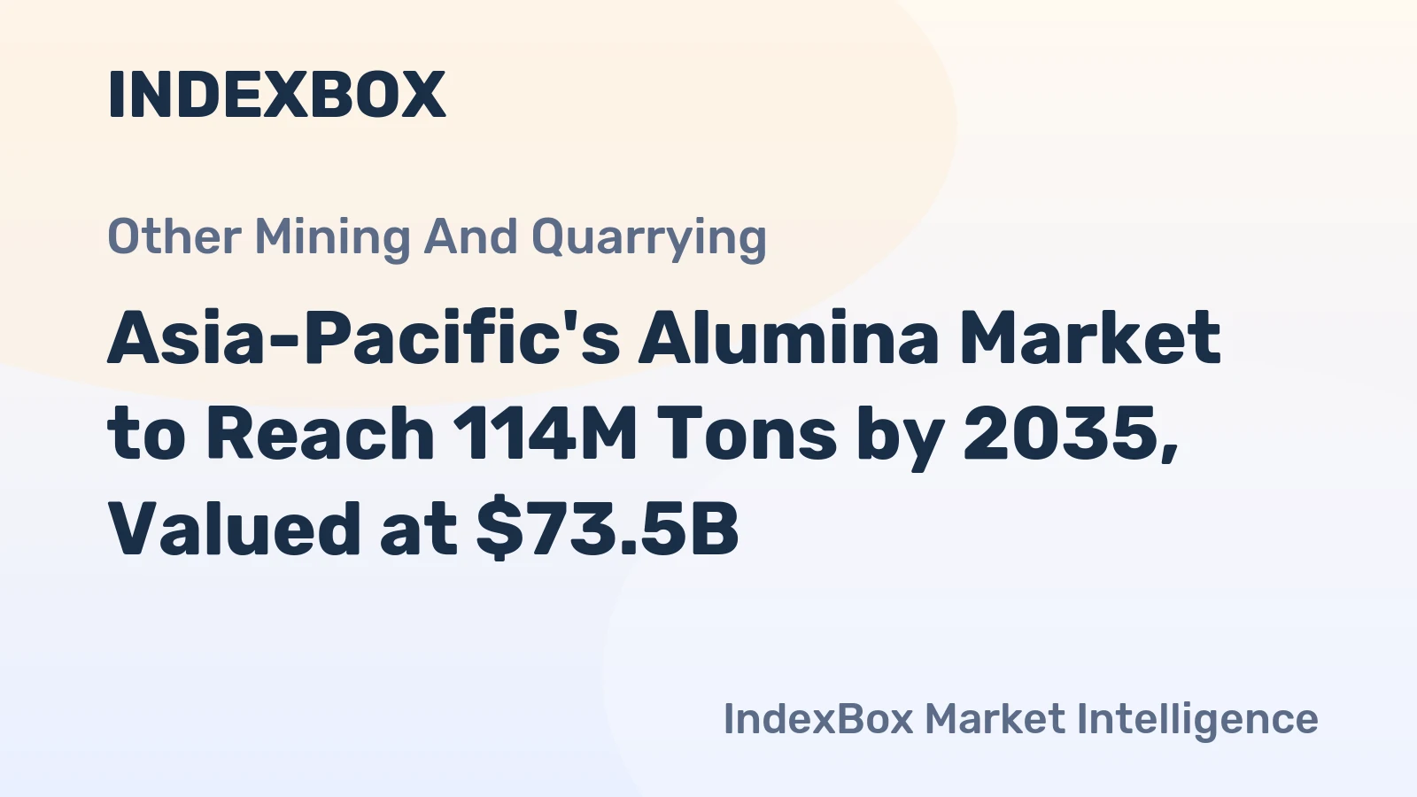Asia-Pacific's Alumina Market to Reach 114M Tons by 2035, Valued at $73.5B