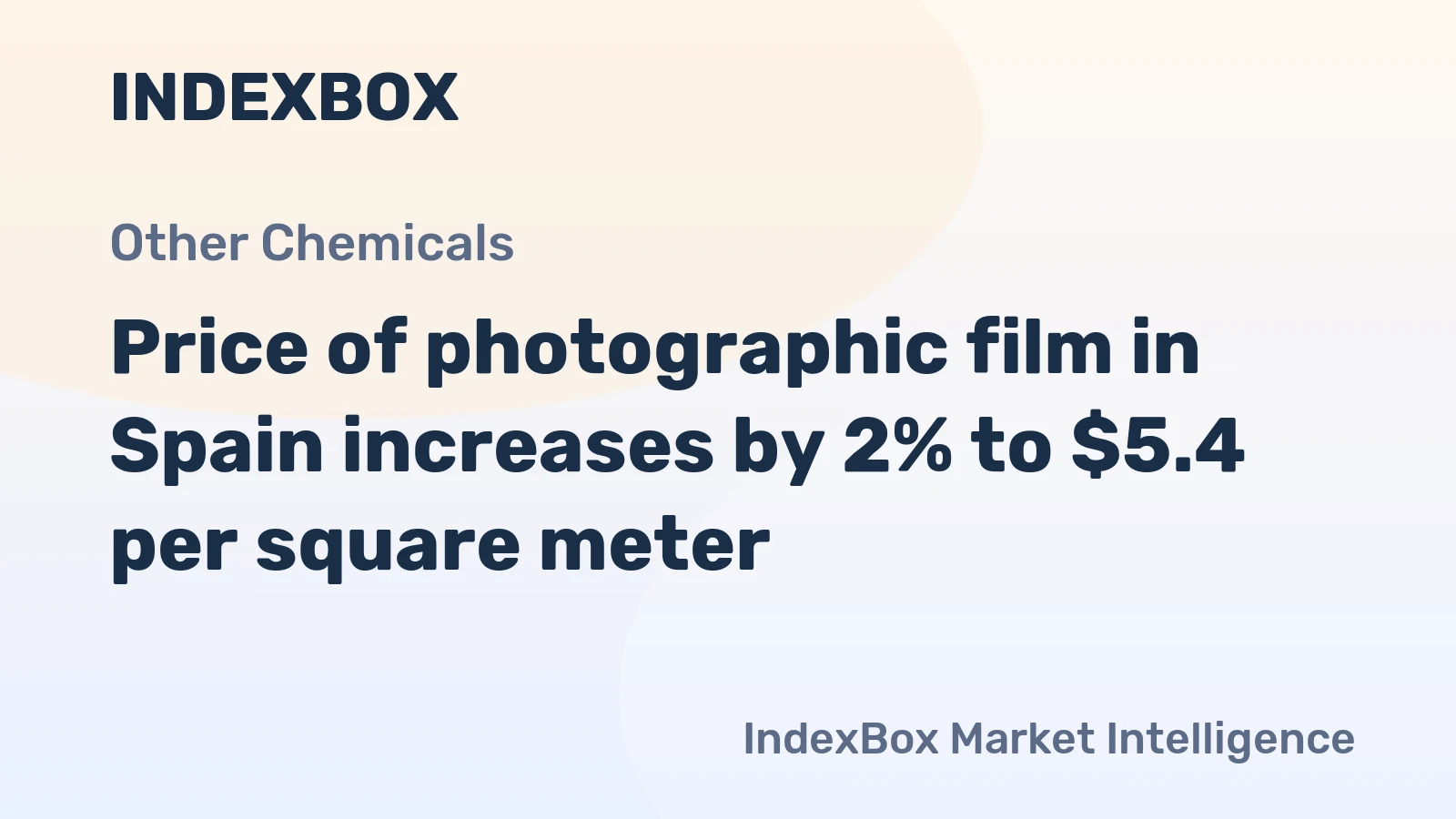 Price of photographic film in Spain increases by 2% to $5.4 per square meter