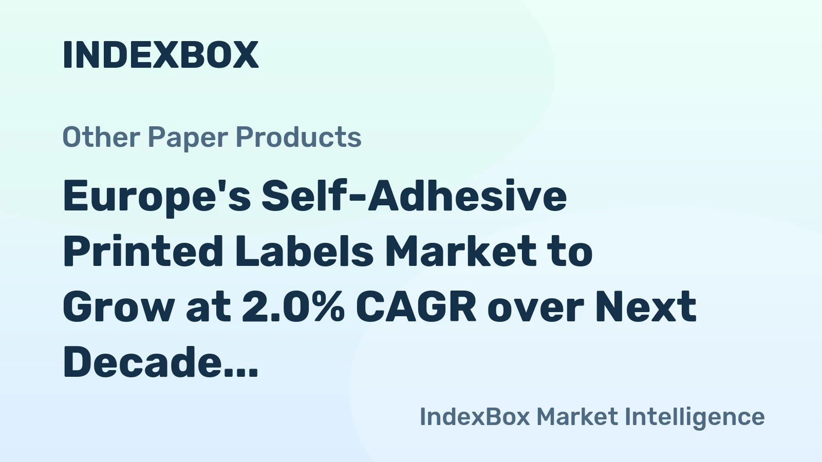 Europe's Self-Adhesive Printed Labels Market to Grow at 2.0% CAGR over Next Decade