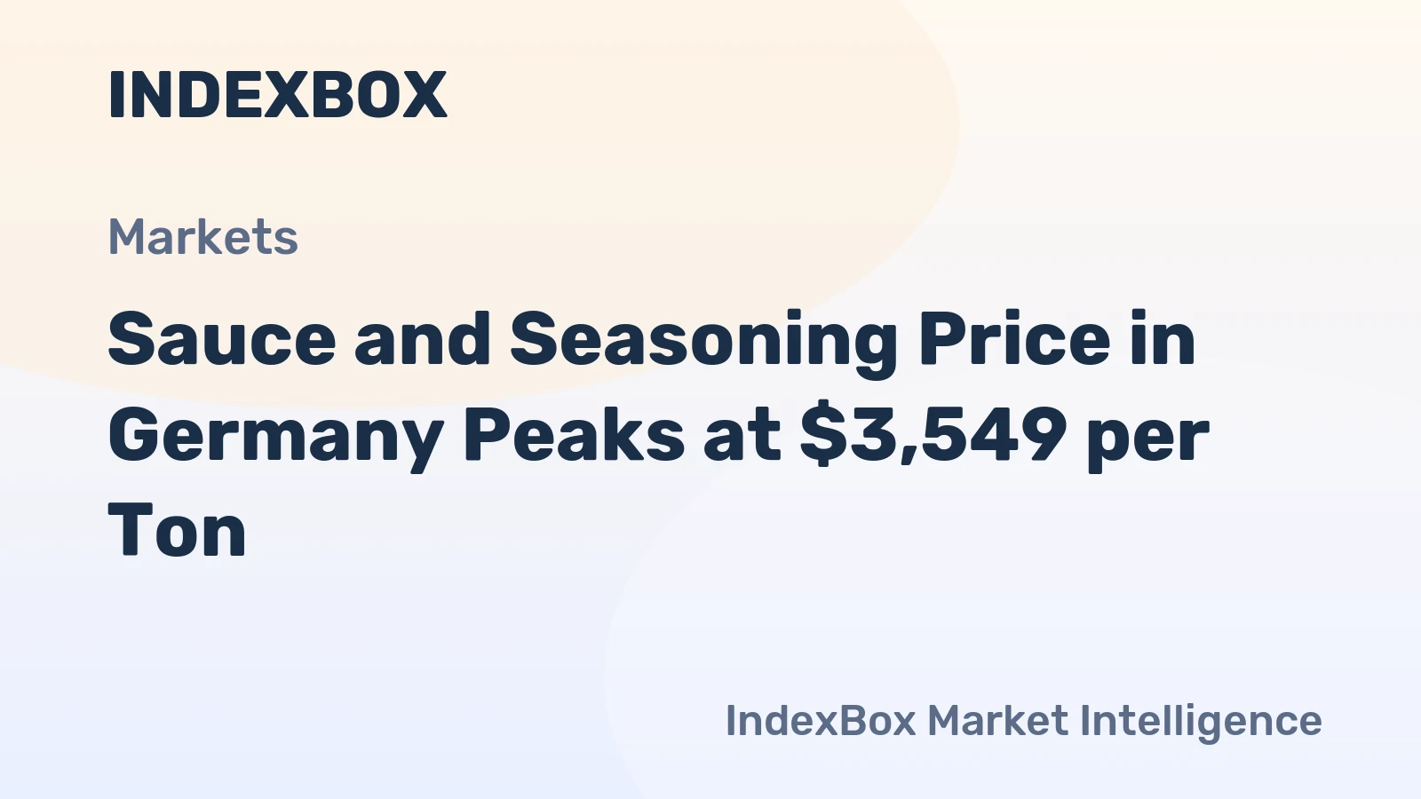 Sauce and Seasoning Price in Germany Peaks at $3,549 per Ton