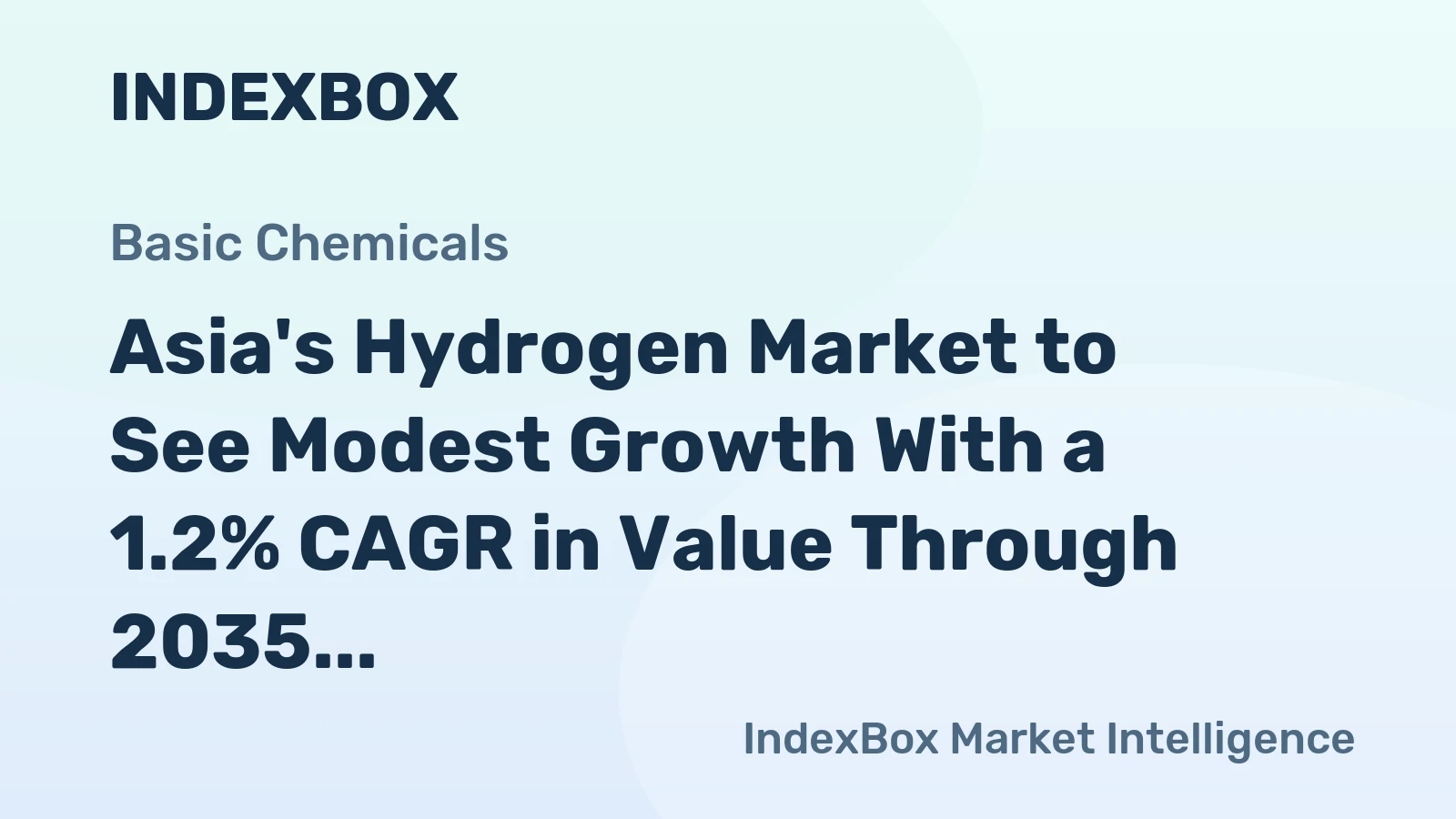 Asia's Hydrogen Market to See Modest Growth With a 1.2% CAGR in Value Through 2035