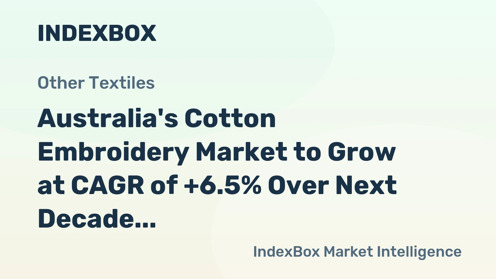 Australia's Cotton Embroidery Market to Grow at CAGR of +6.5% Over Next Decade