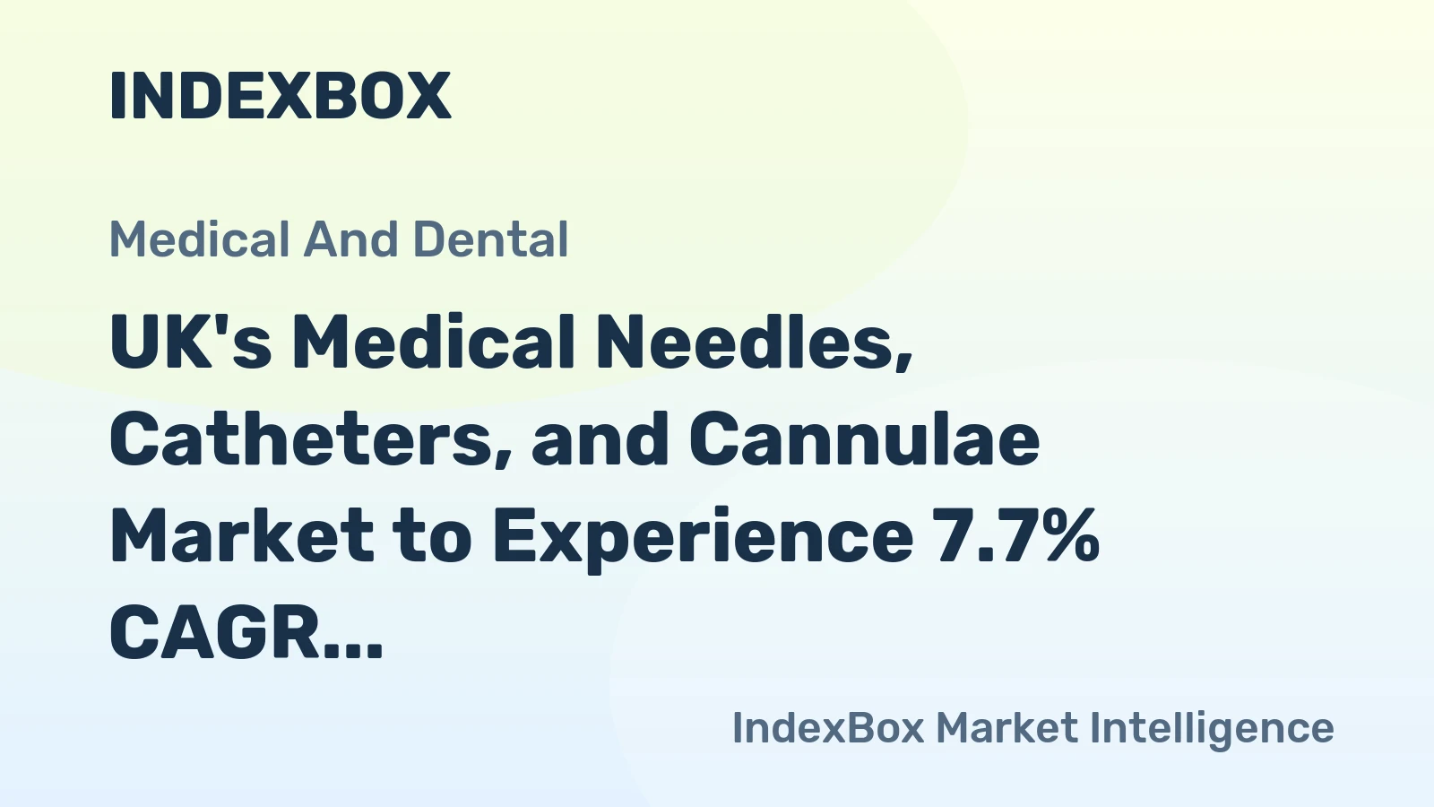UK's Medical Needles, Catheters, and Cannulae Market to Experience 7.7% CAGR Growth Over Next Decade
