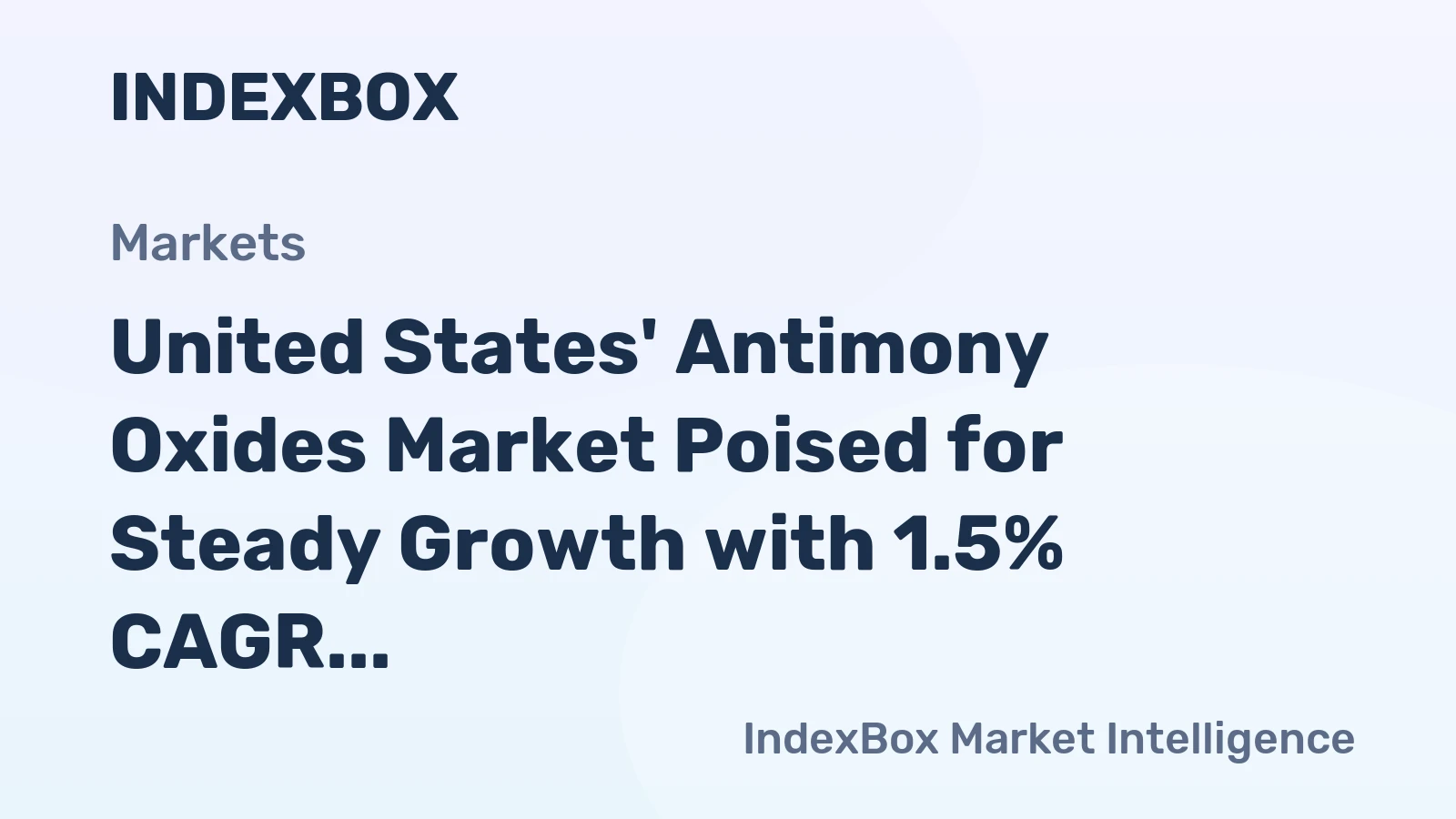 United States' Antimony Oxides Market Poised for Steady Growth with 1.5% CAGR Through 2035