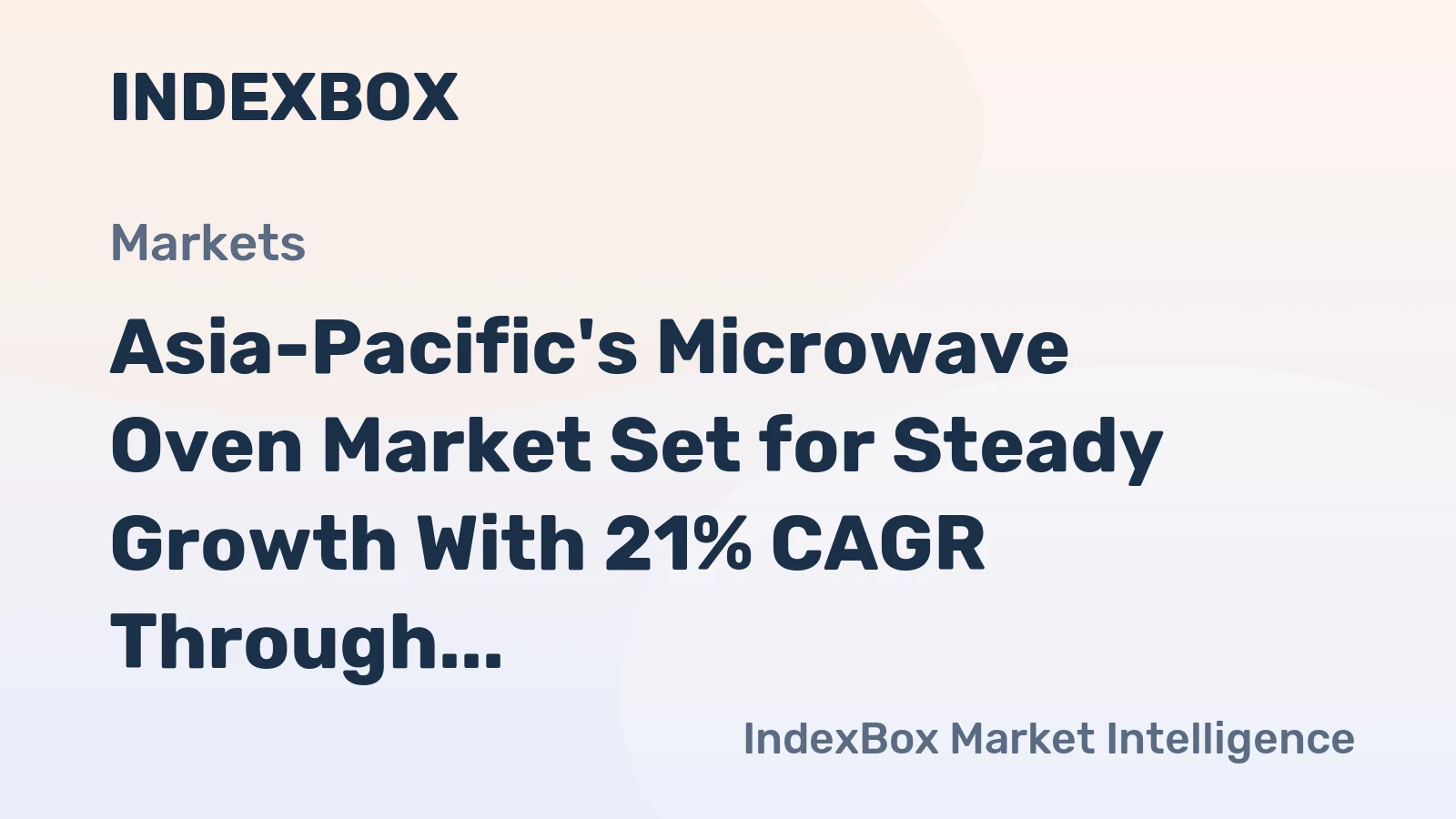Asia-Pacific's Microwave Oven Market Set for Steady Growth With 21% CAGR Through 2035
