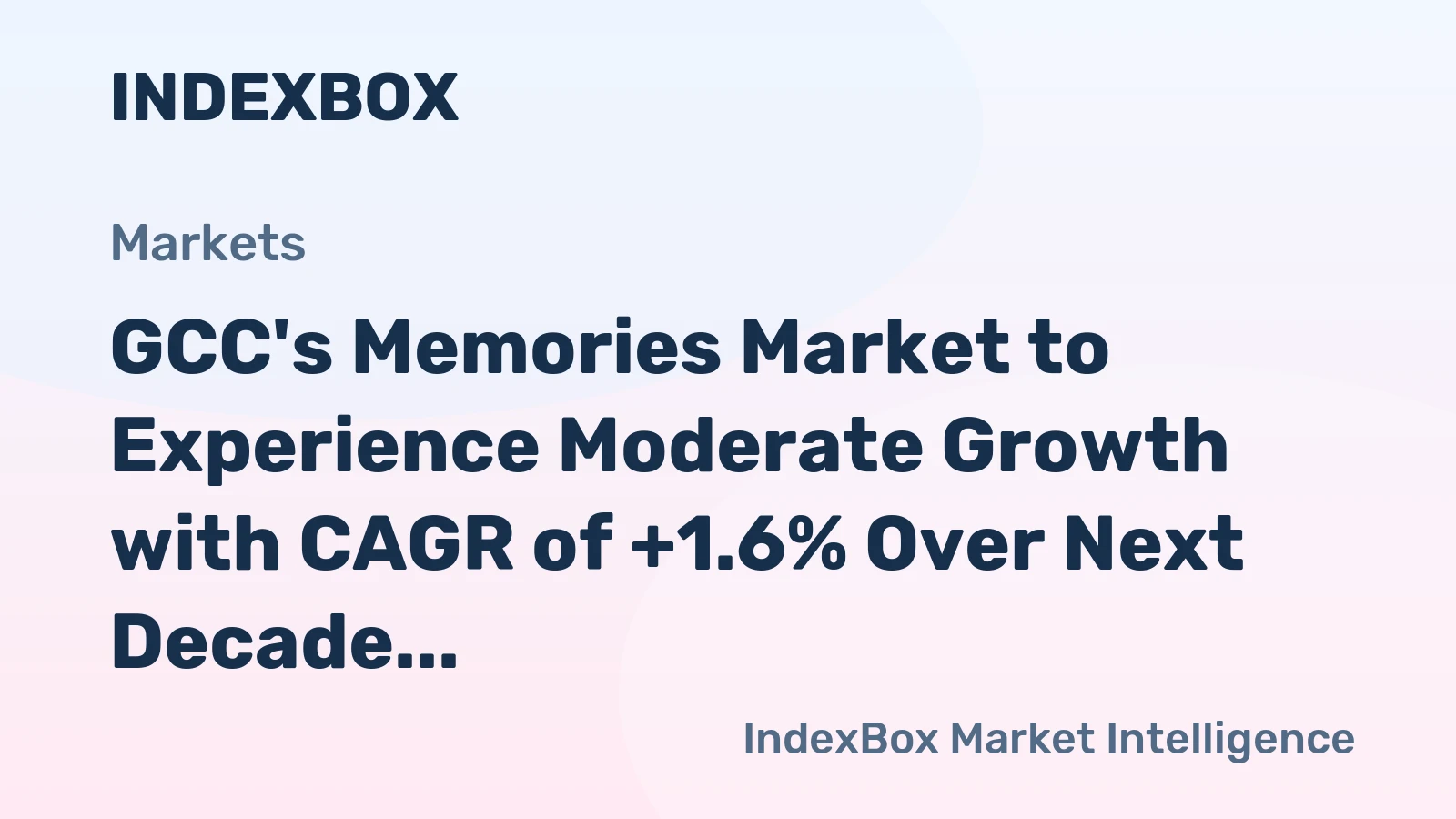 GCC's Memories Market to Experience Moderate Growth with CAGR of +1.6% Over Next Decade