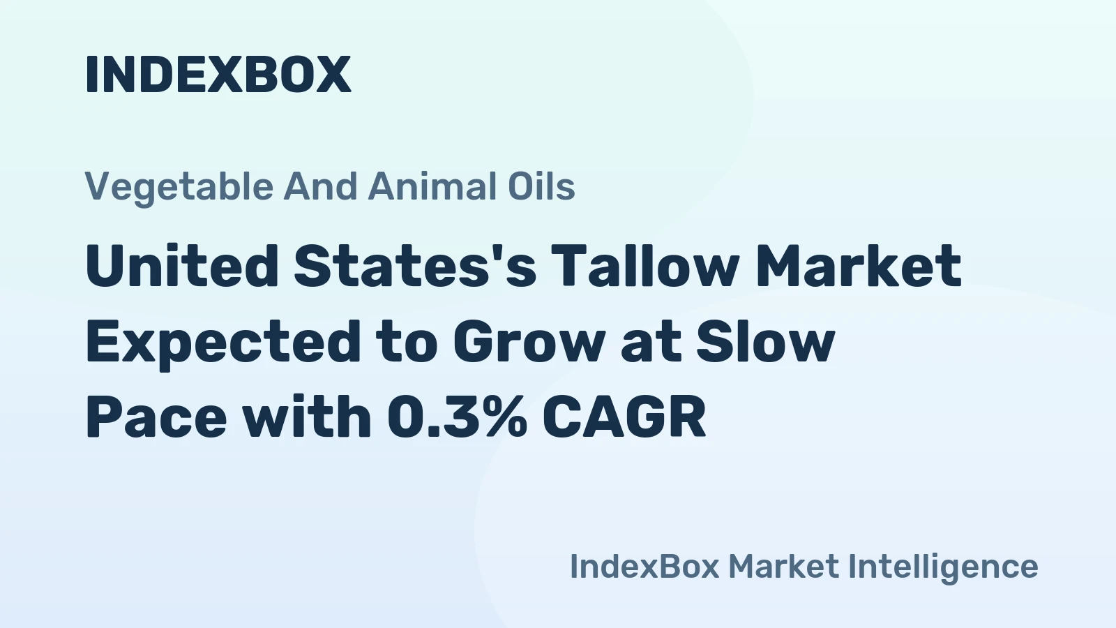 United States's Tallow Market Expected to Grow at Slow Pace with 0.3% CAGR