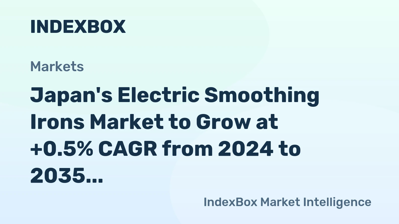 Japan's Electric Smoothing Irons Market to Grow at +0.5% CAGR from 2024 to 2035