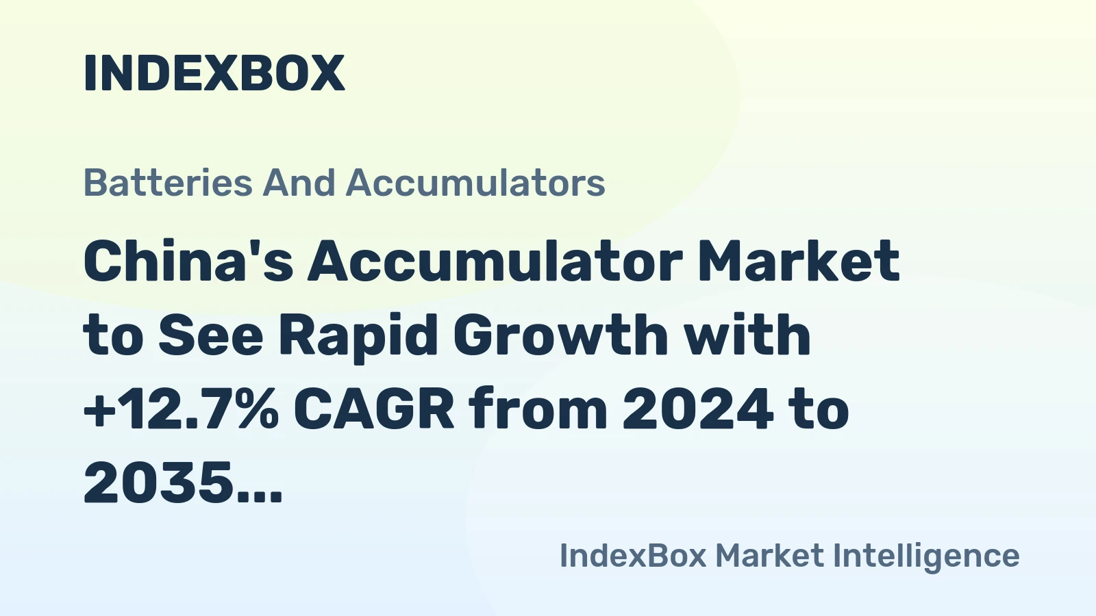 China's Accumulator Market to See Rapid Growth with +12.7% CAGR from 2024 to 2035