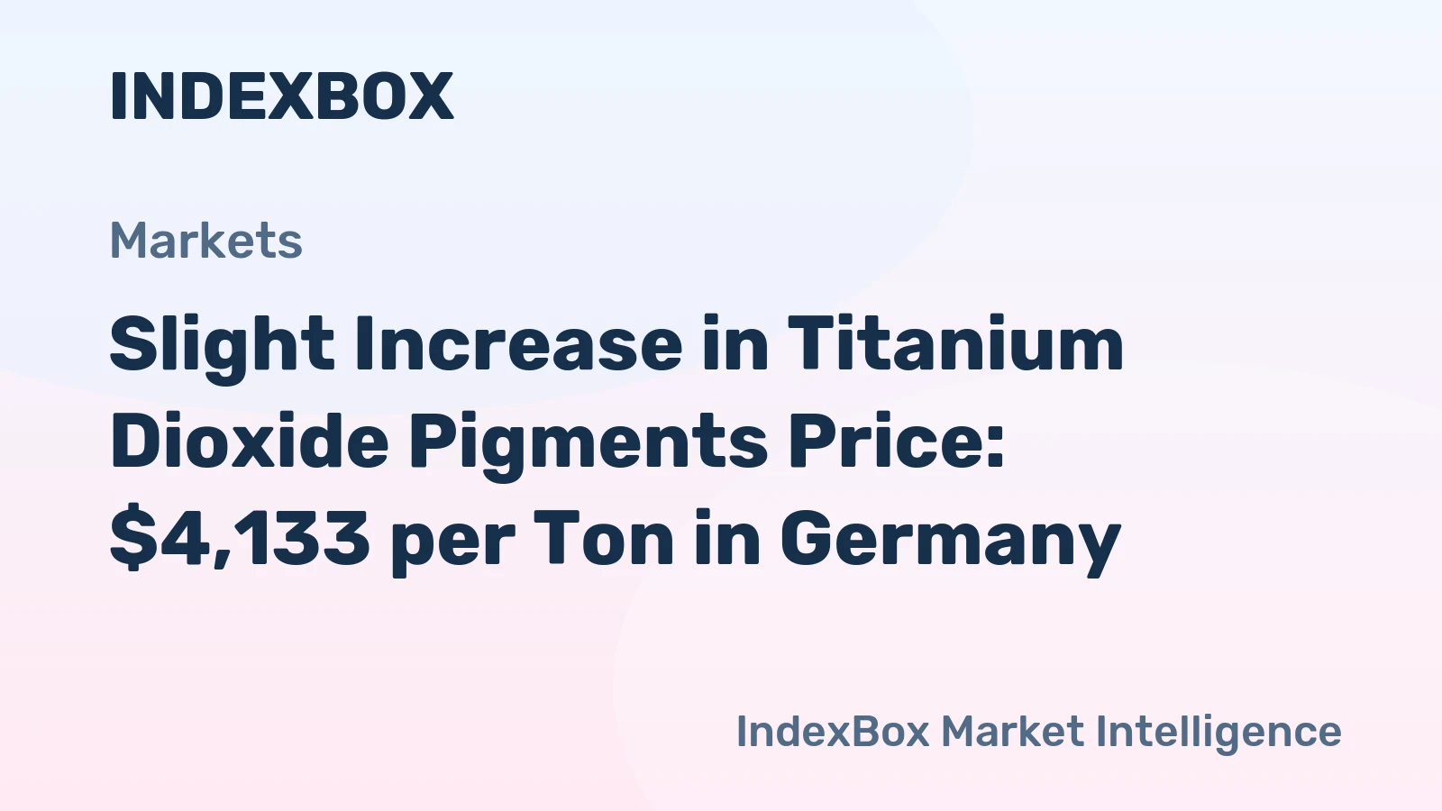 Slight Increase in Titanium Dioxide Pigments Price: $4,133 per Ton in Germany