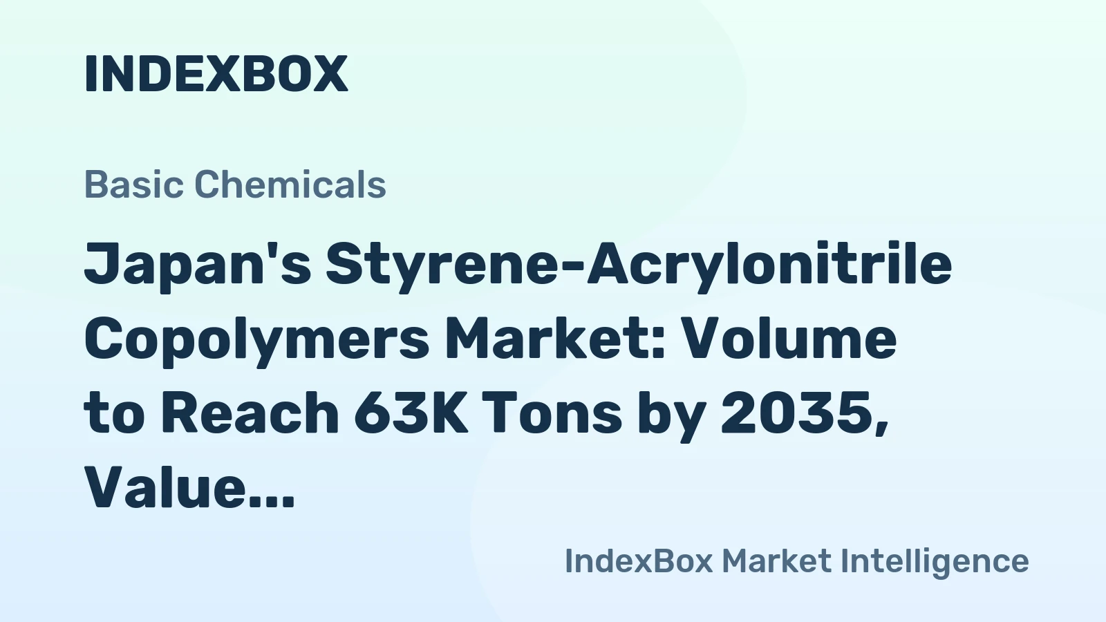 Japan's Styrene-Acrylonitrile Copolymers Market: Volume to Reach 63K Tons by 2035, Value Expected to Hit $129M