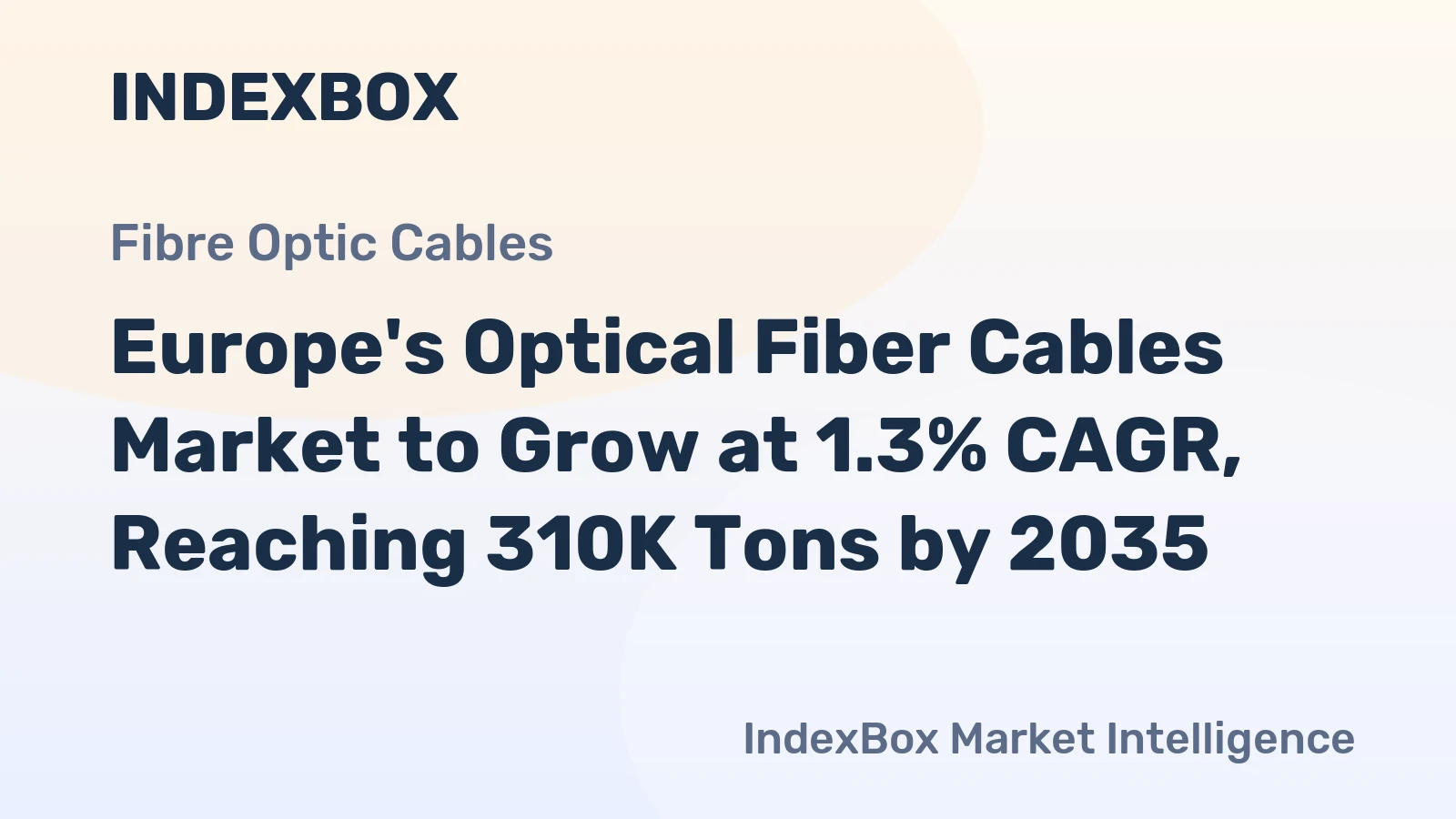 Europe's Optical Fiber Cables Market to Grow at 1.3% CAGR, Reaching 310K Tons by 2035
