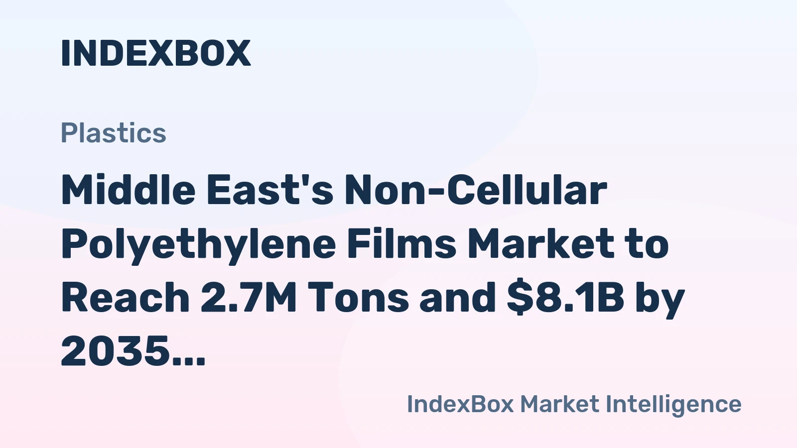 Middle East's Non-Cellular Polyethylene Films Market to Reach 2.7M Tons and $8.1B by 2035, Driven by Increasing Demand