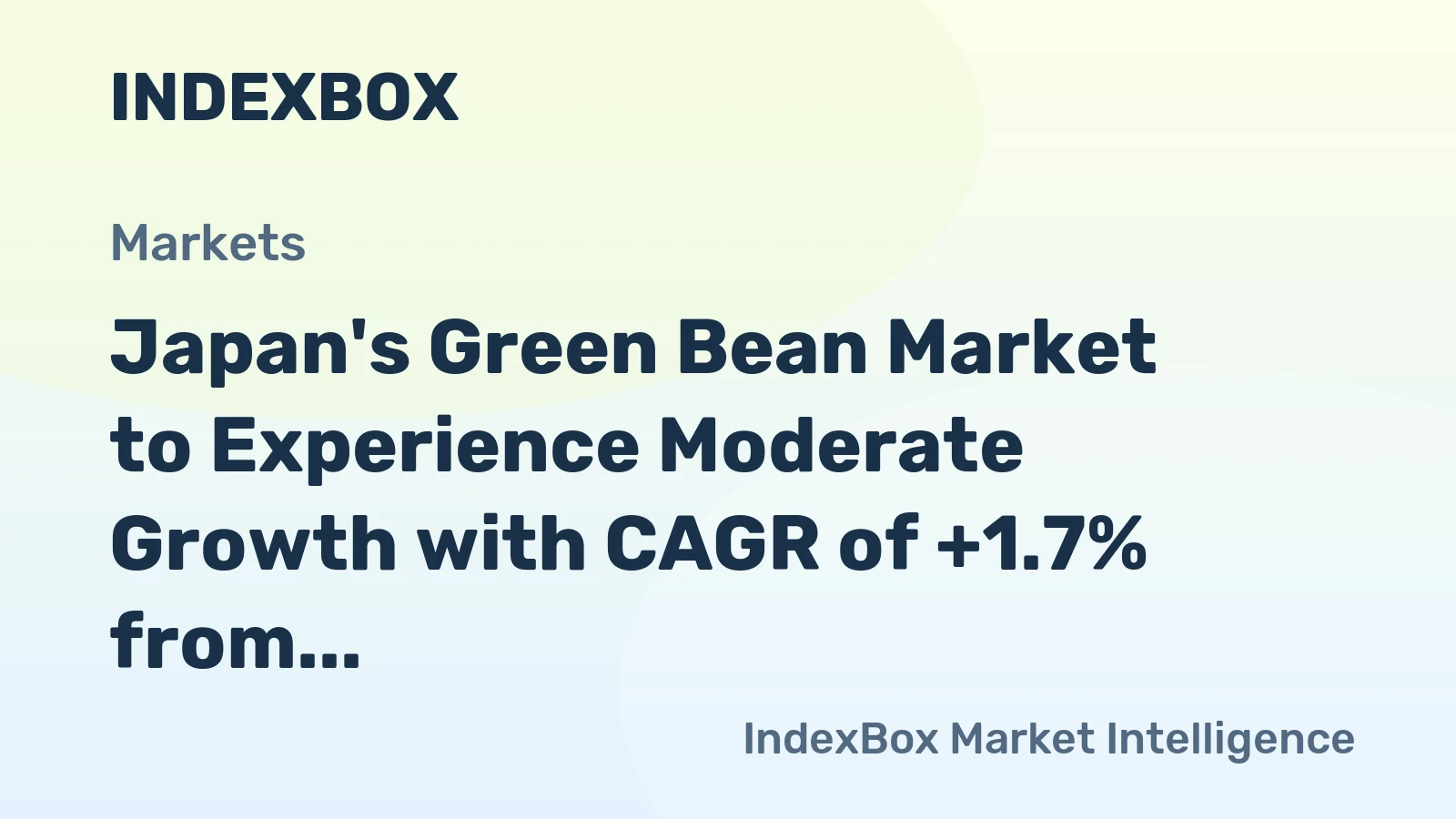 Japan's Green Bean Market to Experience Moderate Growth with CAGR of +1.7% from 2024 to 2035
