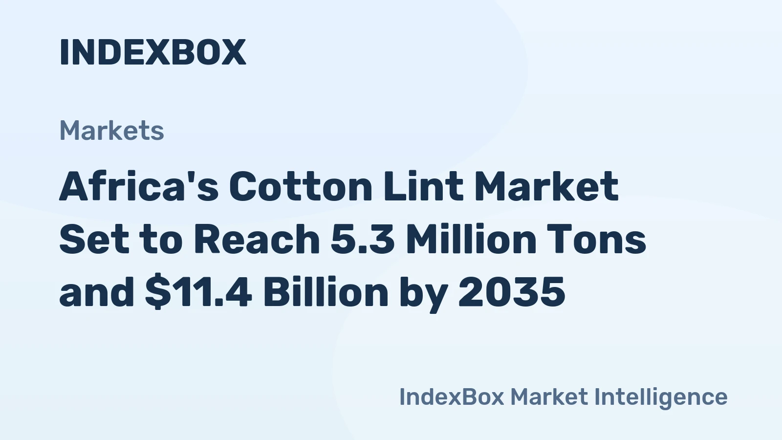 Africa's Cotton Lint Market Set to Reach 5.3 Million Tons and $11.4 Billion by 2035