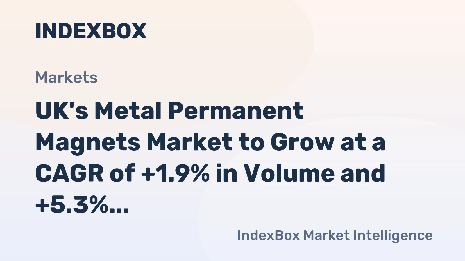 UK's Metal Permanent Magnets Market to Grow at a CAGR of +1.9% in Volume and +5.3% in Value by 2035