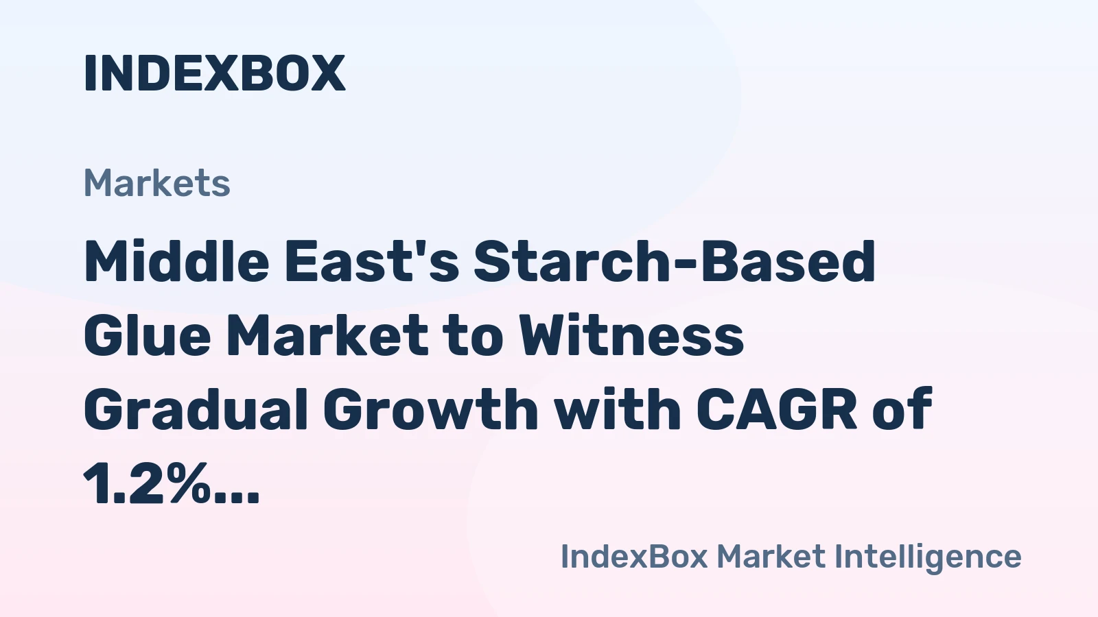 Middle East's Starch-Based Glue Market to Witness Gradual Growth with CAGR of 1.2% from 2024 to 2035