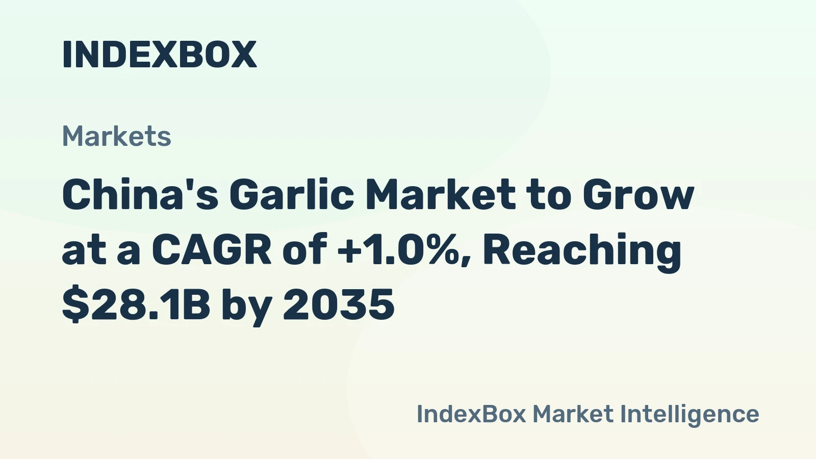 China's Garlic Market to Grow at a CAGR of +1.0%, Reaching $28.1B by 2035