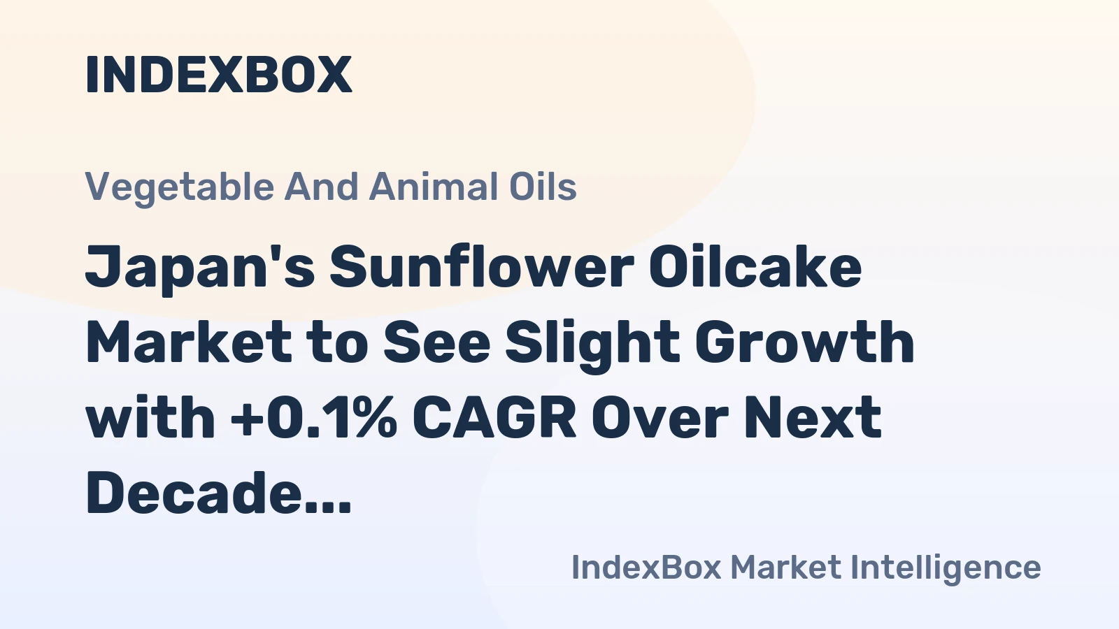 Japan's Sunflower Oilcake Market to See Slight Growth with +0.1% CAGR Over Next Decade