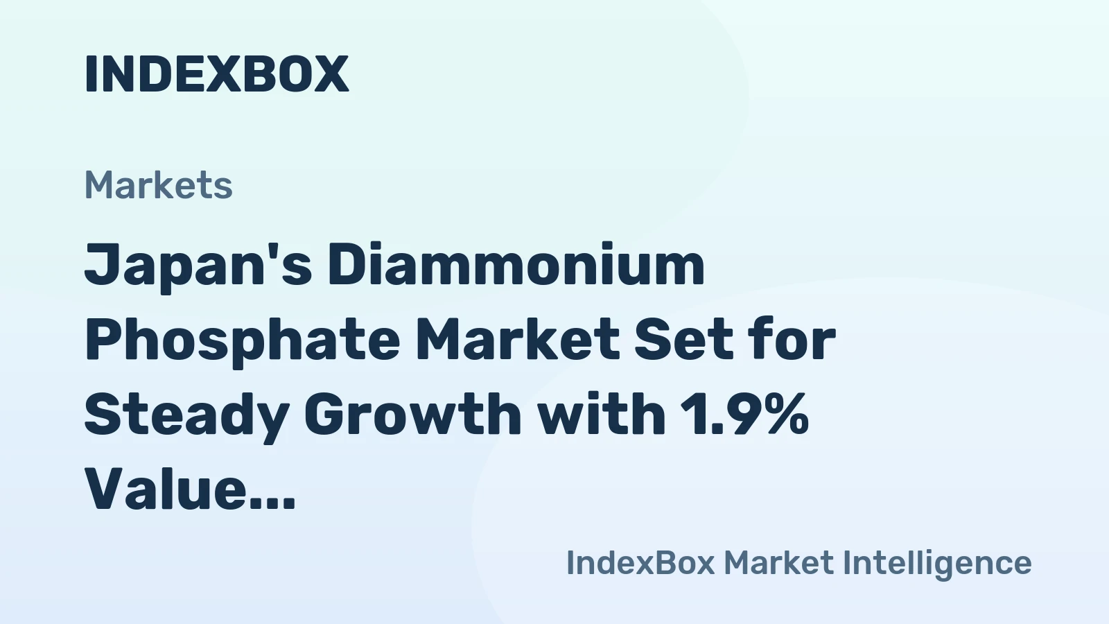 Japan's Diammonium Phosphate Market Set for Steady Growth with 1.9% Value CAGR Through 2035
