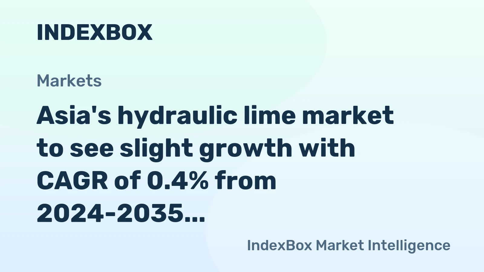 Asia's hydraulic lime market to see slight growth with CAGR of 0.4% from 2024-2035