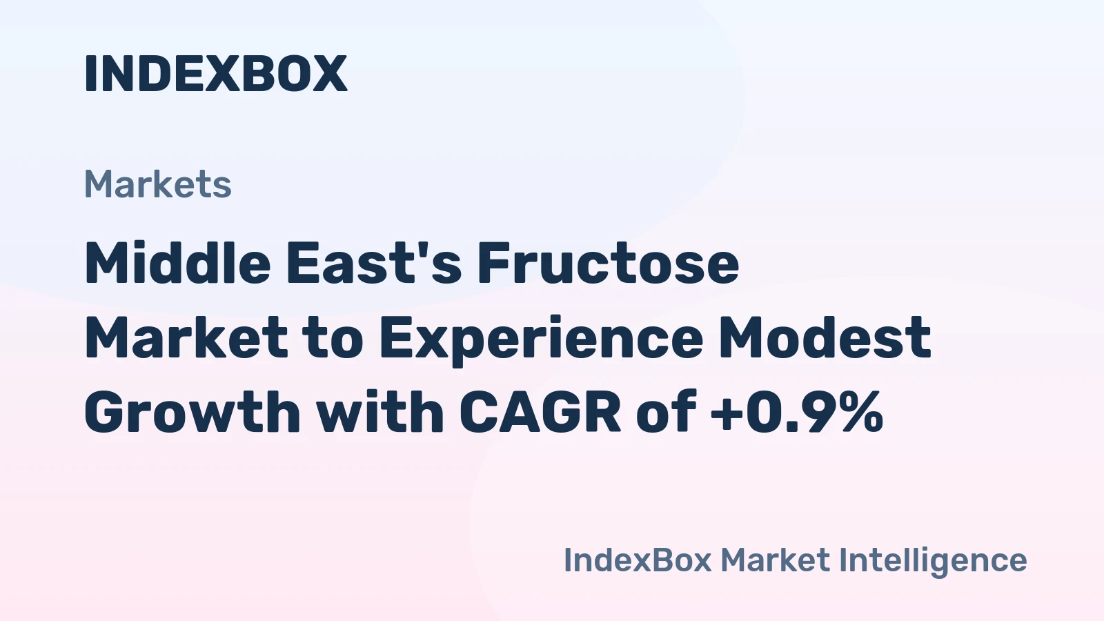 Middle East's Fructose Market to Experience Modest Growth with CAGR of +0.9%
