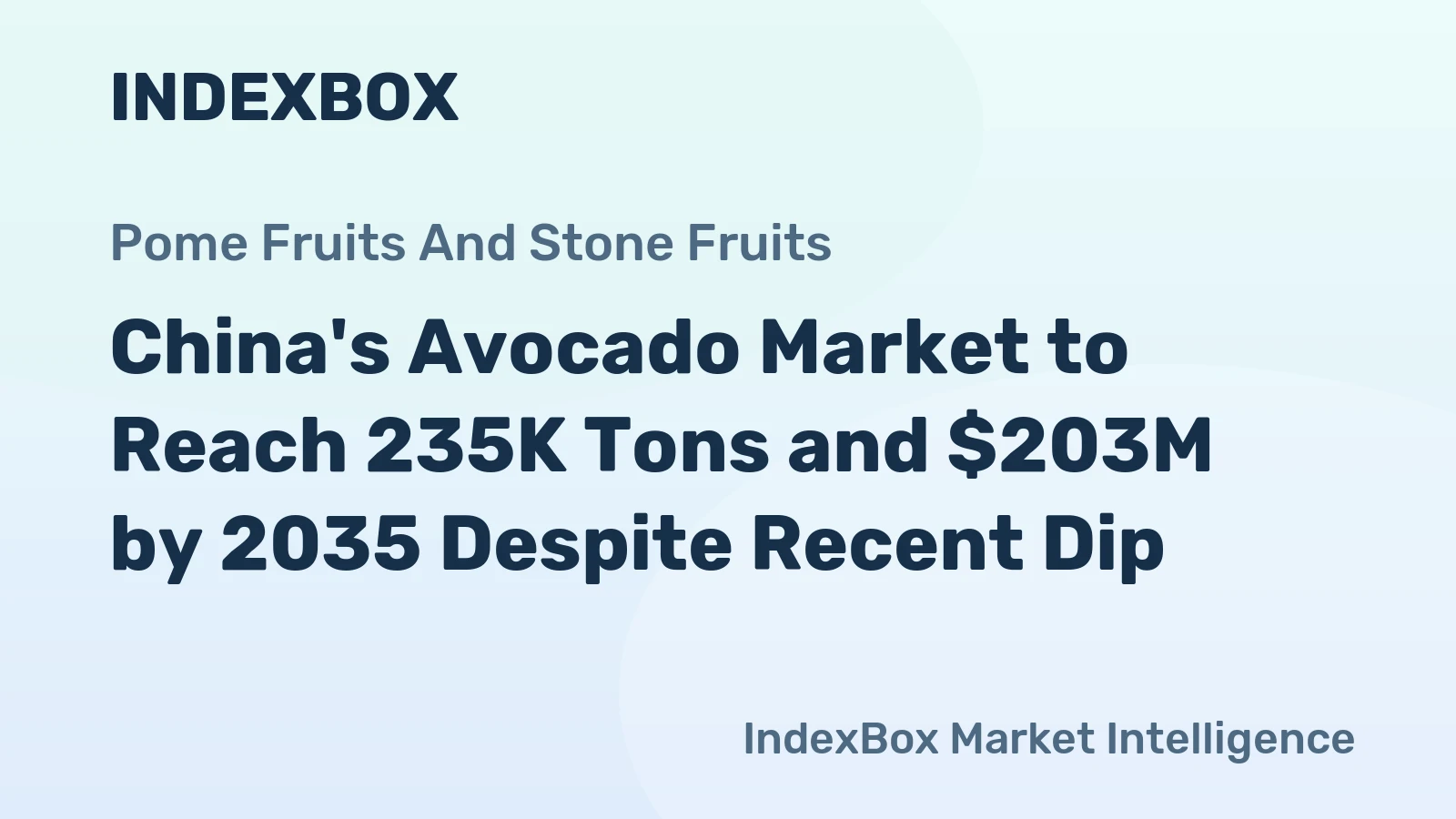 China's Avocado Market to Reach 235K Tons and $203M by 2035 Despite Recent Dip