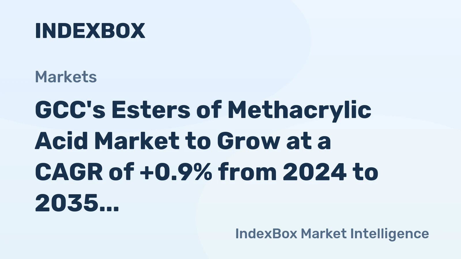 GCC's Esters of Methacrylic Acid Market to Grow at a CAGR of +0.9% from 2024 to 2035, Reaching 64K Tons