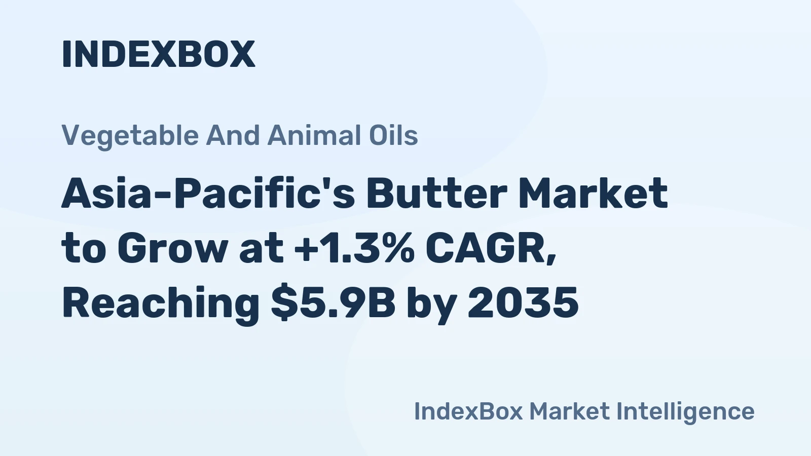 Asia-Pacific's Butter Market to Grow at +1.3% CAGR, Reaching $5.9B by 2035