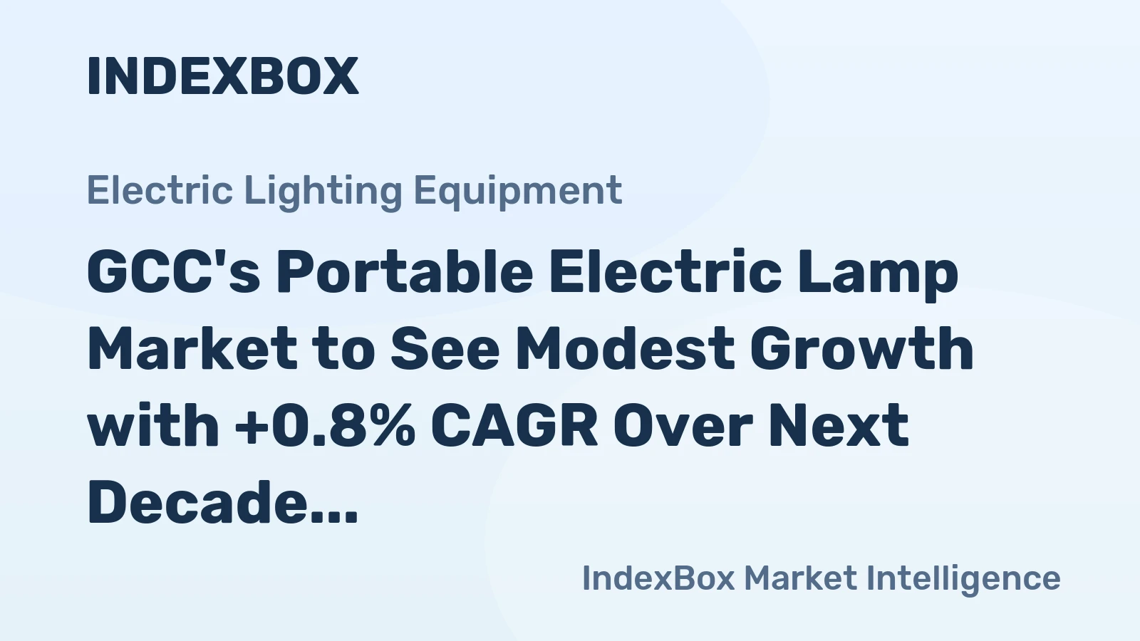 GCC's Portable Electric Lamp Market to See Modest Growth with +0.8% CAGR Over Next Decade