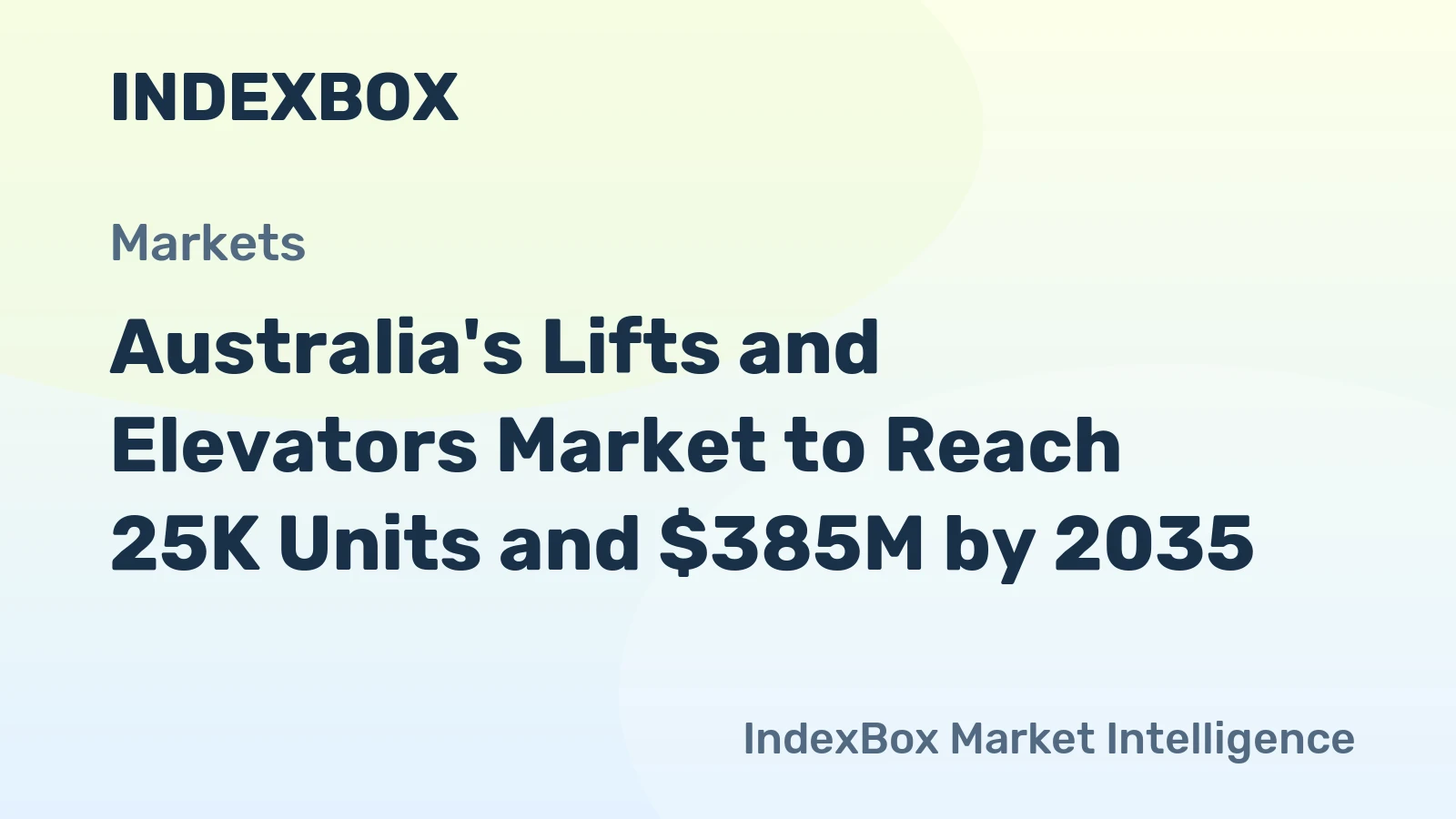 Australia's Lifts and Elevators Market to Reach 25K Units and $385M by 2035