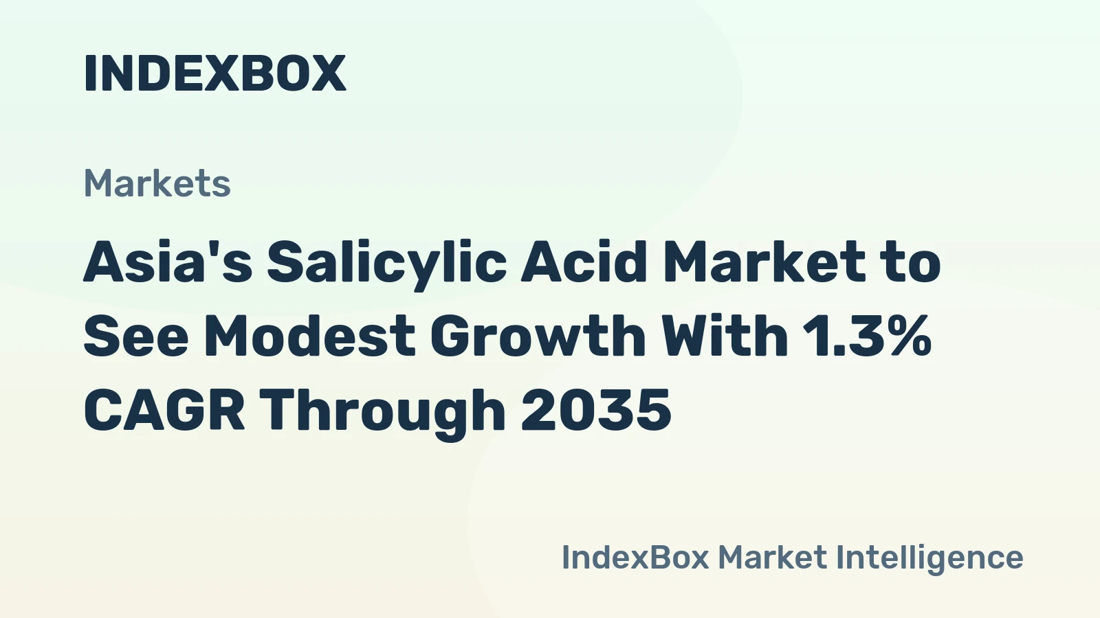 Asia's Salicylic Acid Market to See Modest Growth With 1.3% CAGR Through 2035