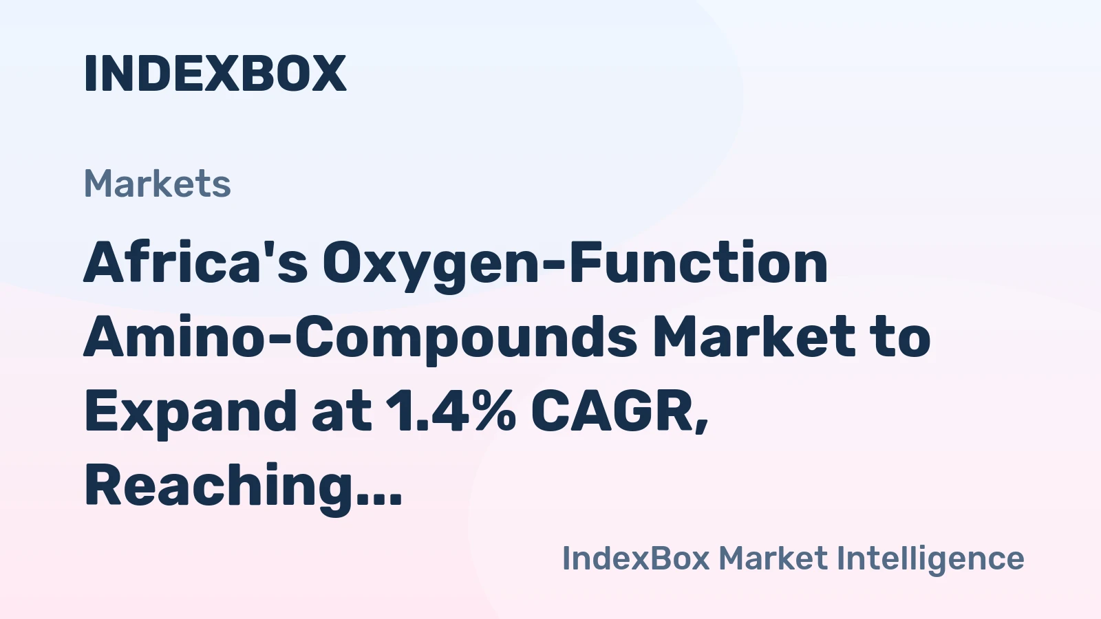 Africa's Oxygen-Function Amino-Compounds Market to Expand at 1.4% CAGR, Reaching $1.1B by 2035