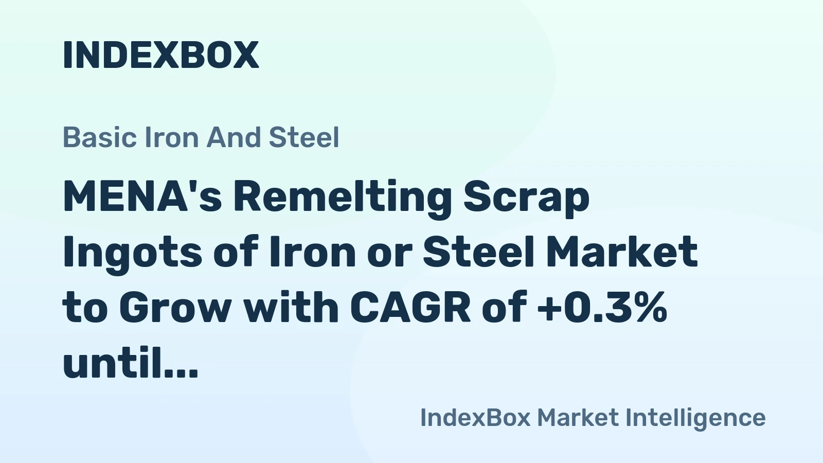 MENA's Remelting Scrap Ingots of Iron or Steel Market to Grow with CAGR of +0.3% until 2035