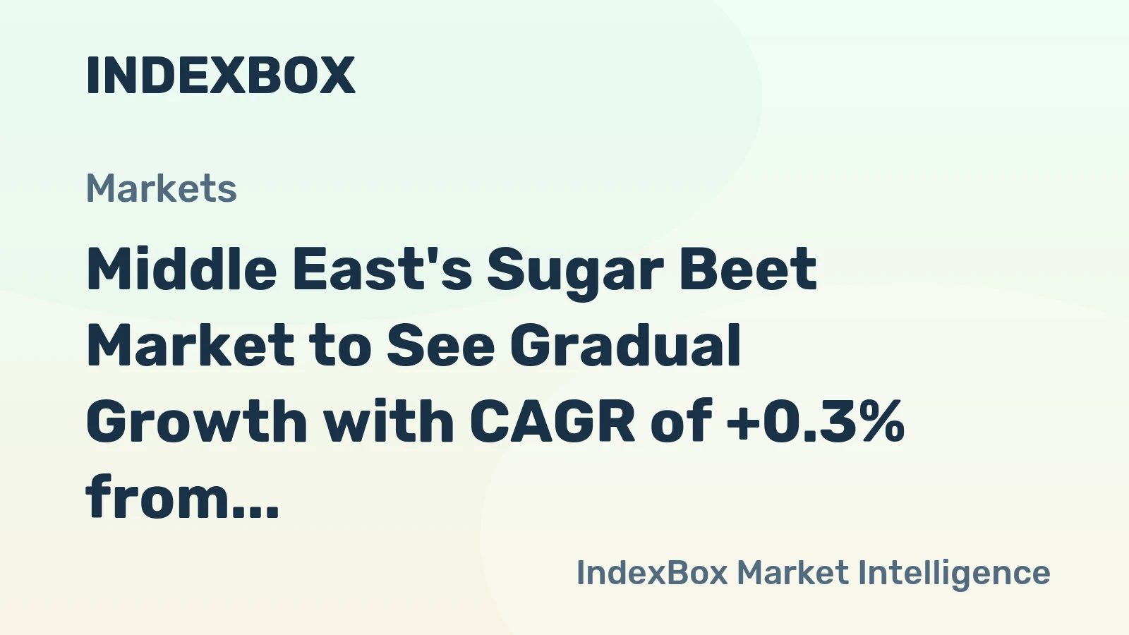 Middle East's Sugar Beet Market to See Gradual Growth with CAGR of +0.3% from 2024-2035