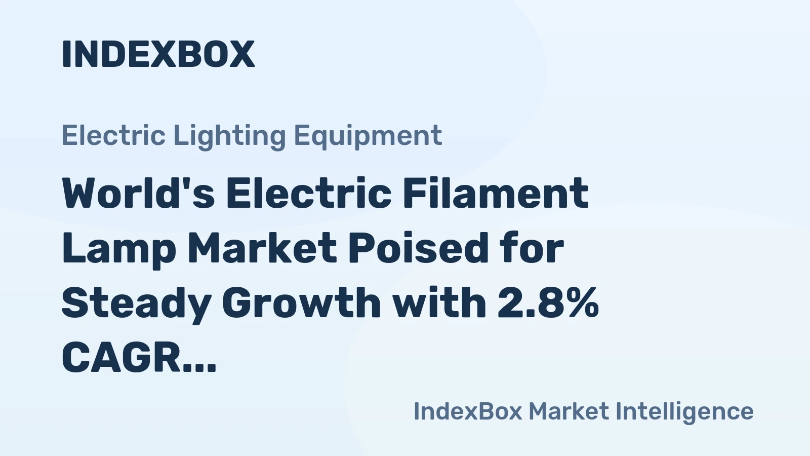 World's Electric Filament Lamp Market Poised for Steady Growth with 2.8% CAGR in Value
