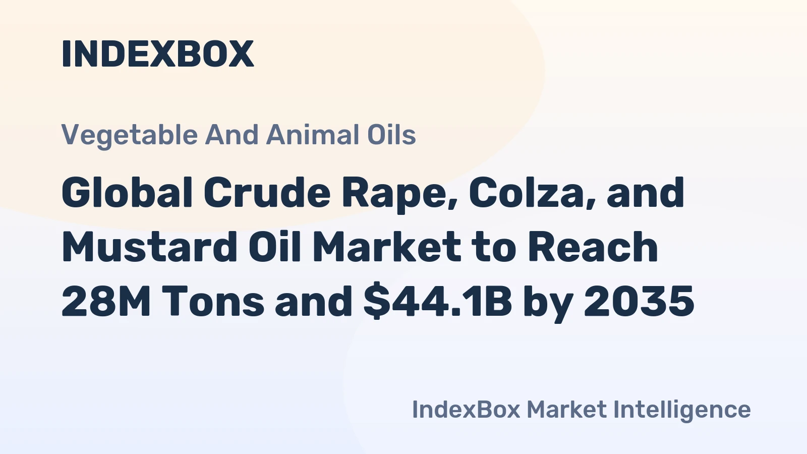 Global Crude Rape, Colza, and Mustard Oil Market to Reach 28M Tons and $44.1B by 2035