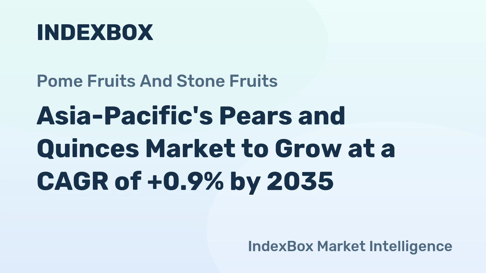 Asia-Pacific's Pears and Quinces Market to Grow at a CAGR of +0.9% by 2035