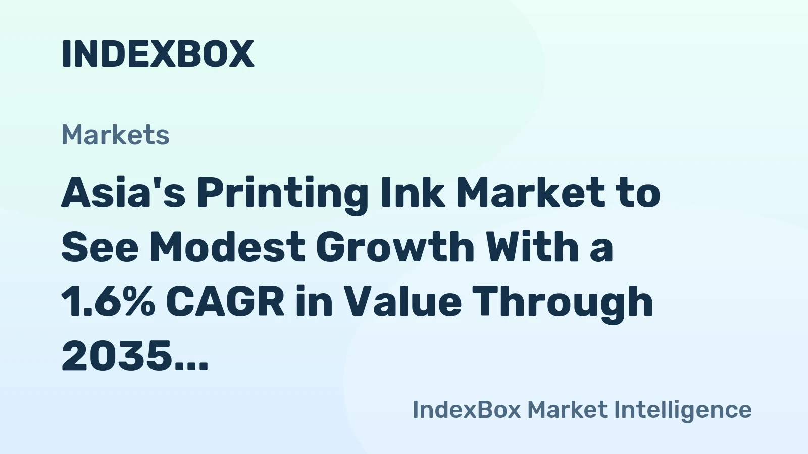 Asia's Printing Ink Market to See Modest Growth With a 1.6% CAGR in Value Through 2035