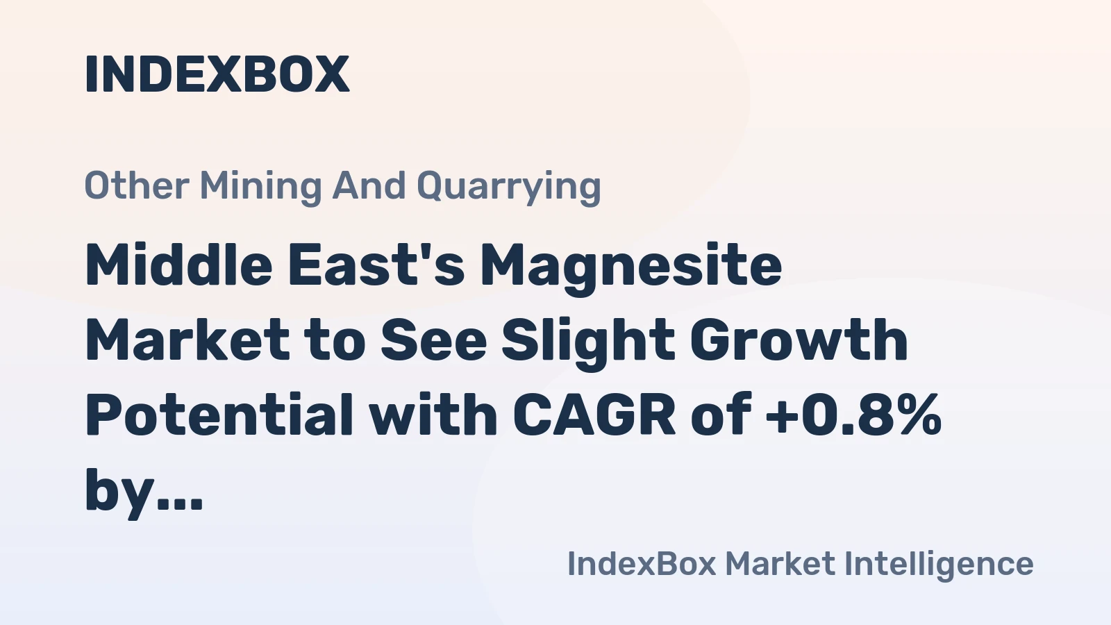 Middle East's Magnesite Market to See Slight Growth Potential with CAGR of +0.8% by 2035