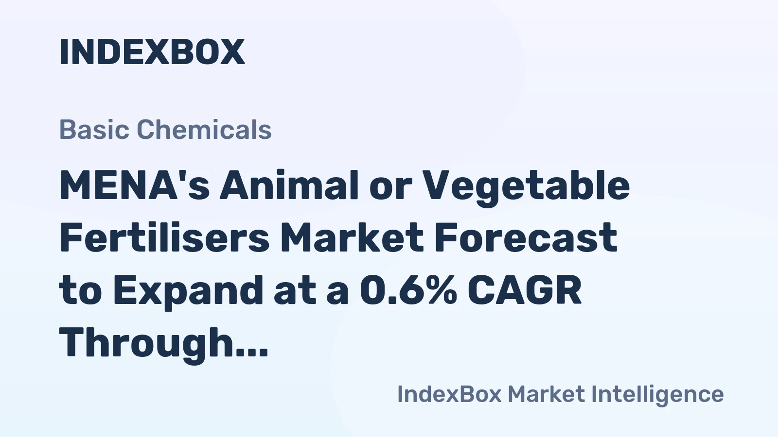 MENA's Animal or Vegetable Fertilisers Market Forecast to Expand at a 0.6% CAGR Through 2035