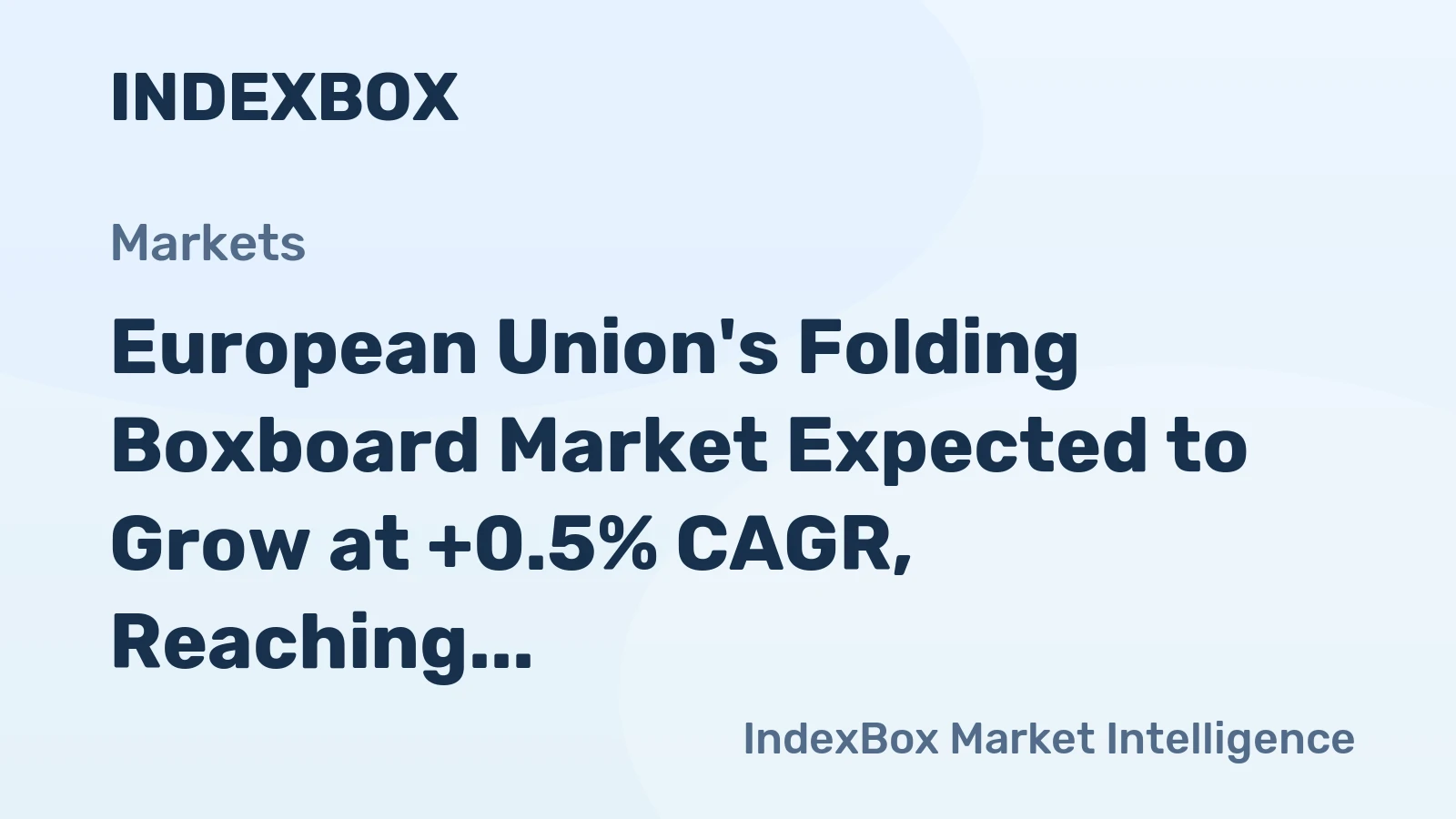 European Union's Folding Boxboard Market Expected to Grow at +0.5% CAGR, Reaching $11.4B by 2035