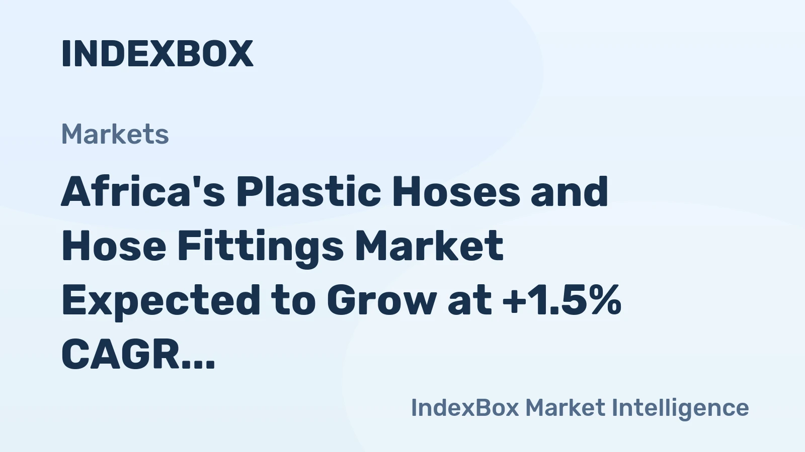 Africa's Plastic Hoses and Hose Fittings Market Expected to Grow at +1.5% CAGR Over Next Decade