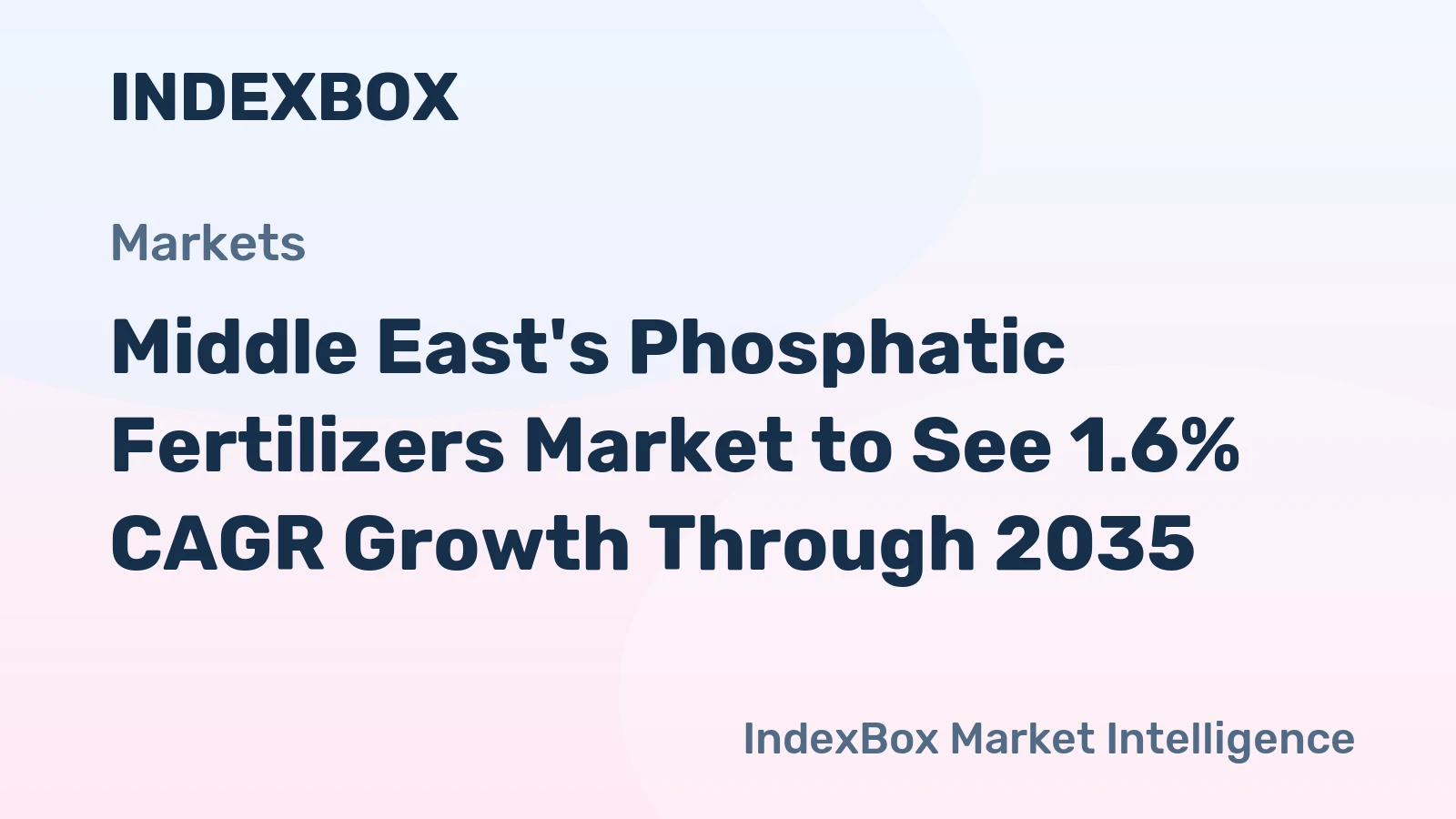 Middle East's Phosphatic Fertilizers Market to See 1.6% CAGR Growth Through 2035