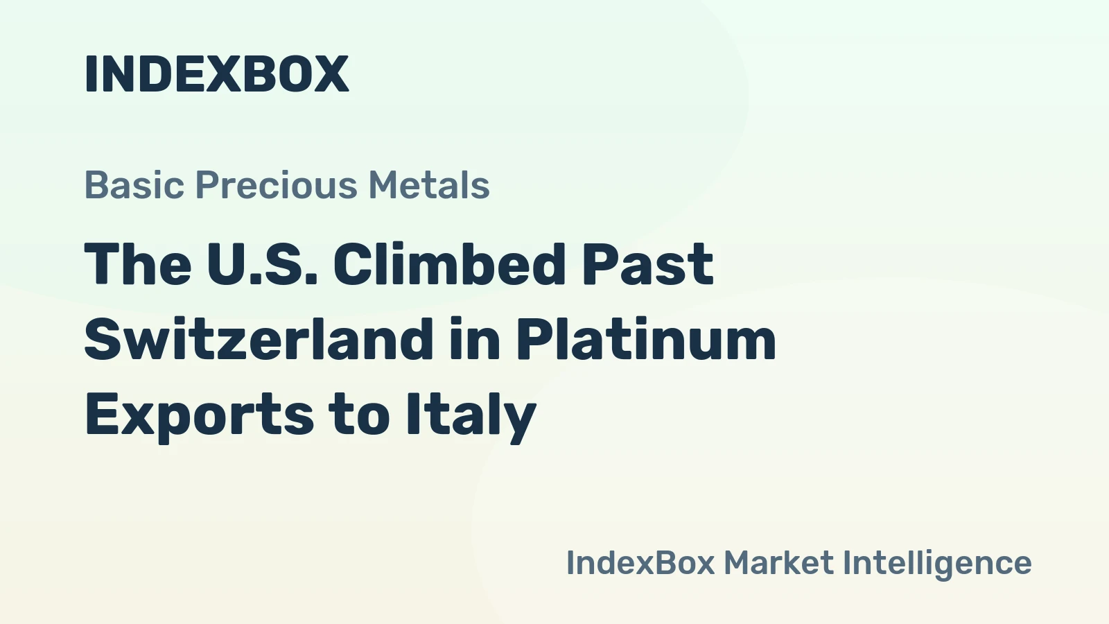 The U.S. Climbed Past Switzerland in Platinum Exports to Italy