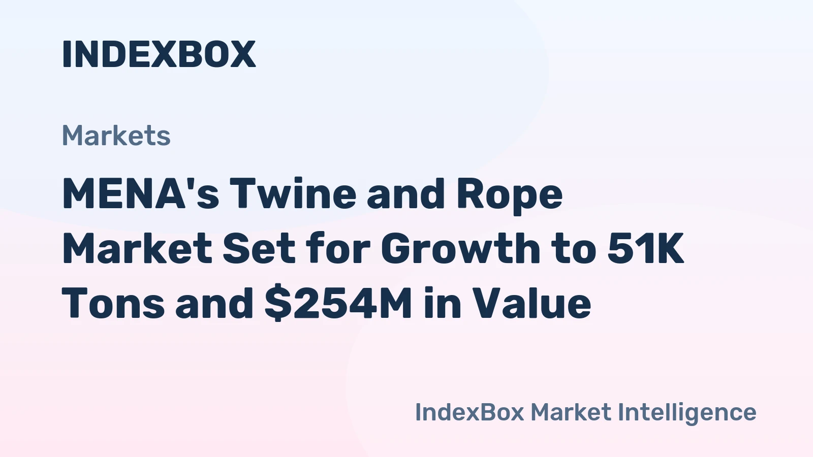 MENA's Twine and Rope Market Set for Growth to 51K Tons and $254M in Value