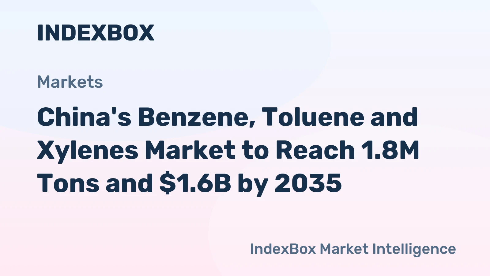 China's Benzene, Toluene and Xylenes Market to Reach 1.8M Tons and $1.6B by 2035