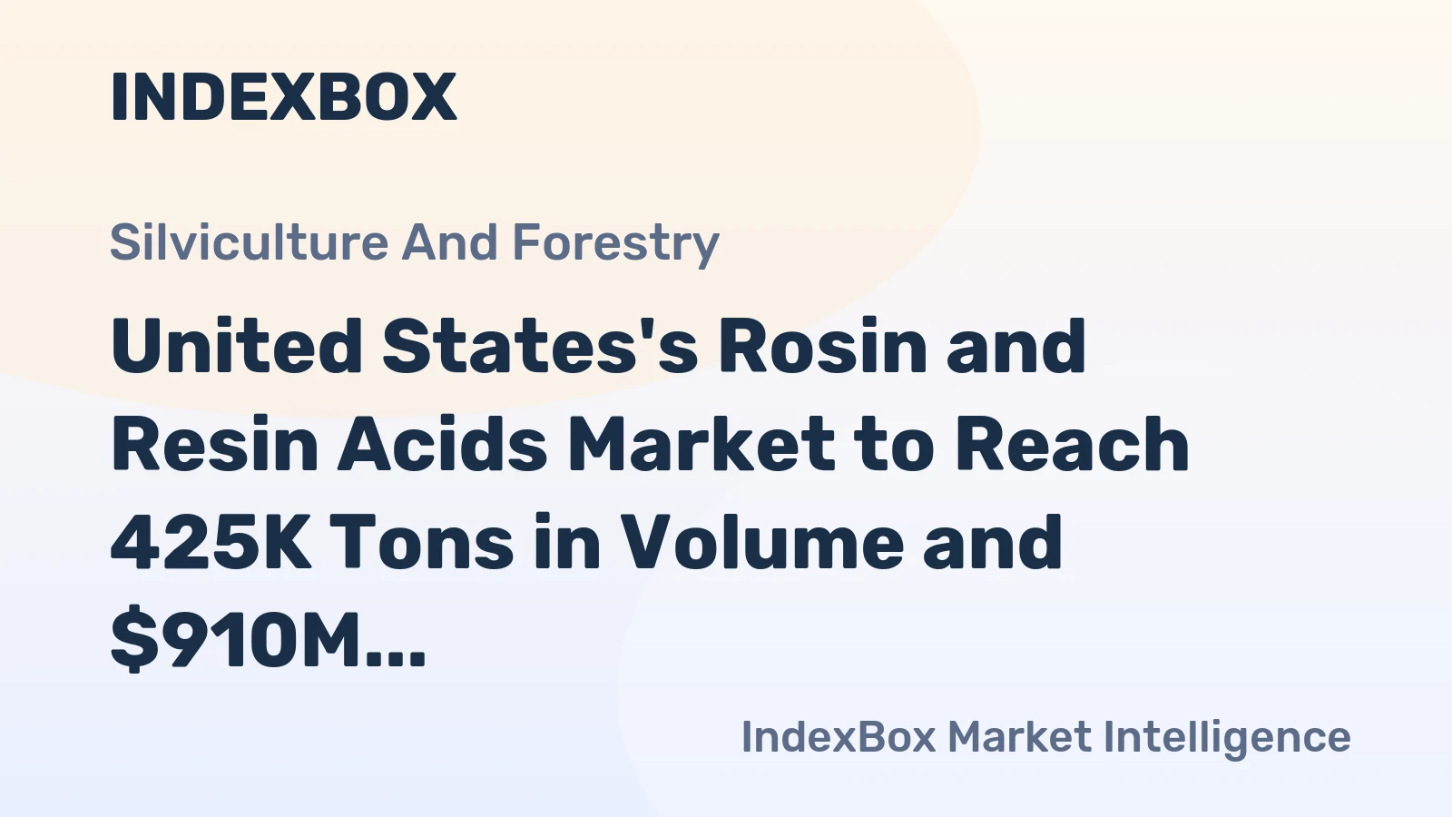 United States's Rosin and Resin Acids Market to Reach 425K Tons in Volume and $910M in Value by 2035